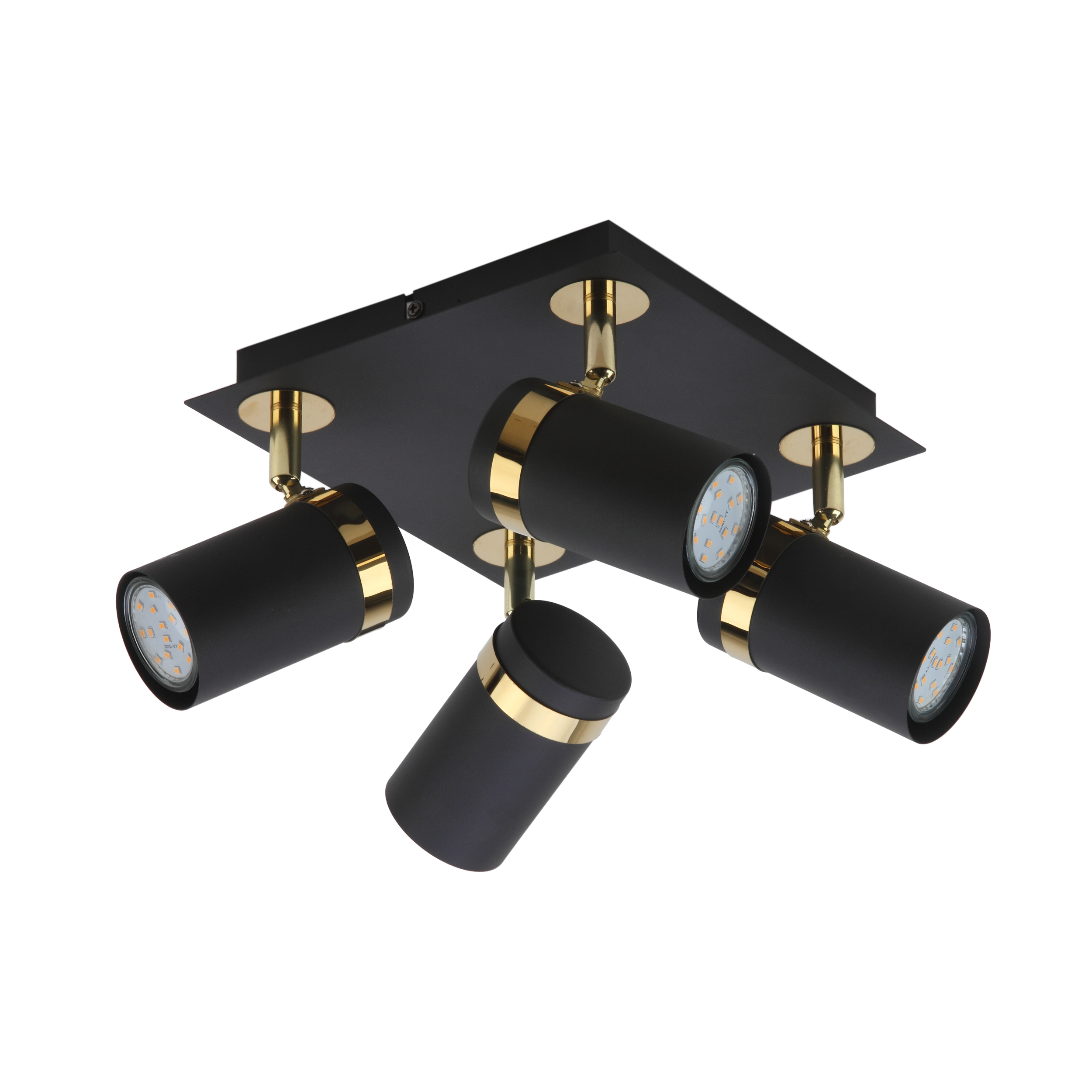 Plafon Verano czarno-złoty 4 x GU10 Italux - Leroy Merlin