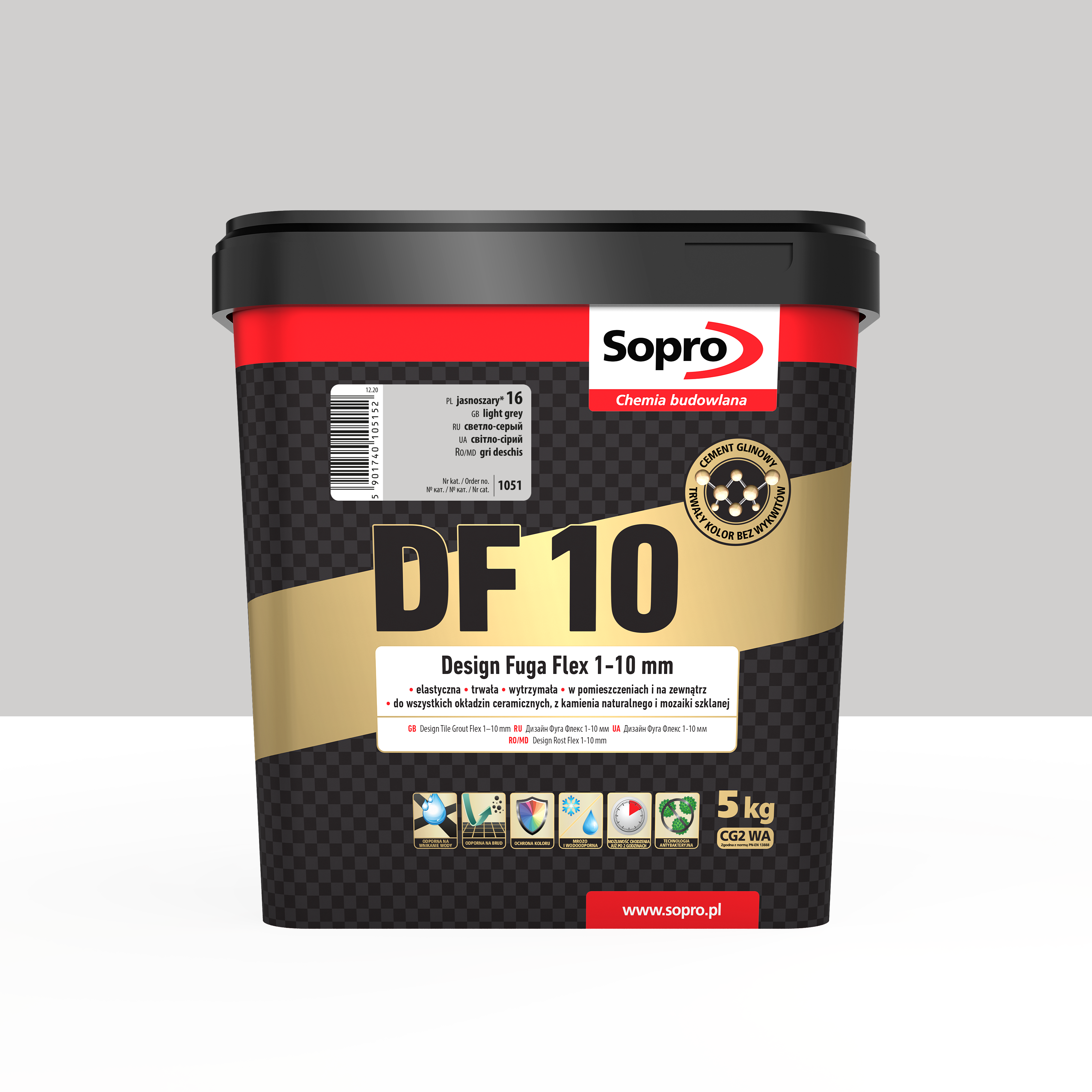 Fuga cementowa DF10 jasno szary16 5 kg Sopro - Leroy Merlin