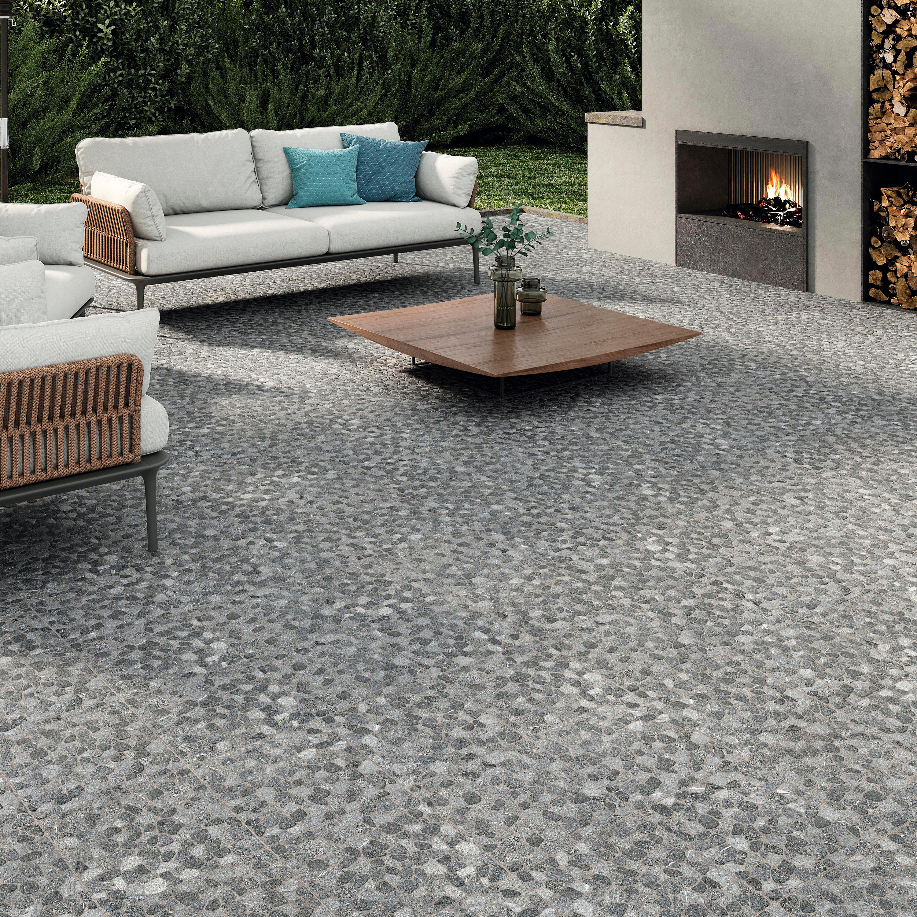 Suelo cerámico Shenai efecto piedra cold 33.33x33.33 cm C3 | Leroy Merlin