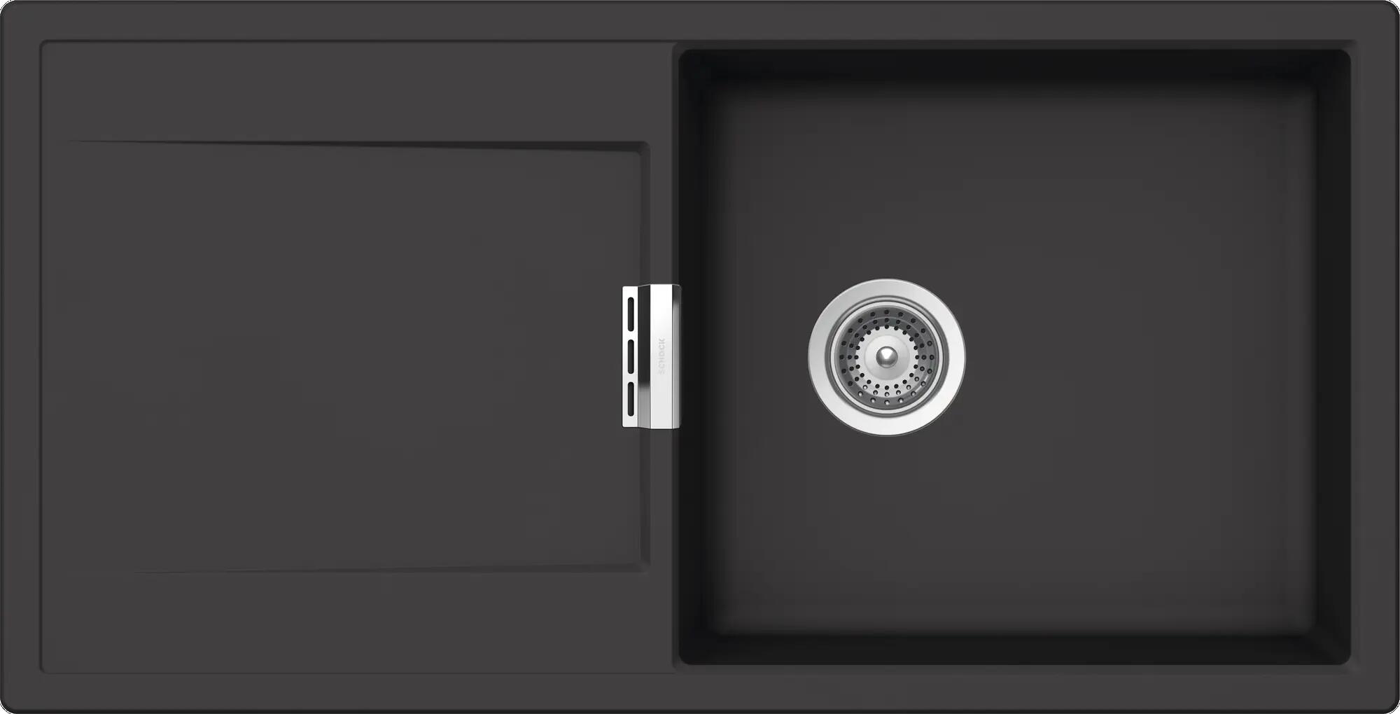 Evier à encastrer 1 grand bac avec égouttoir, Quartz et résine ENVY ...