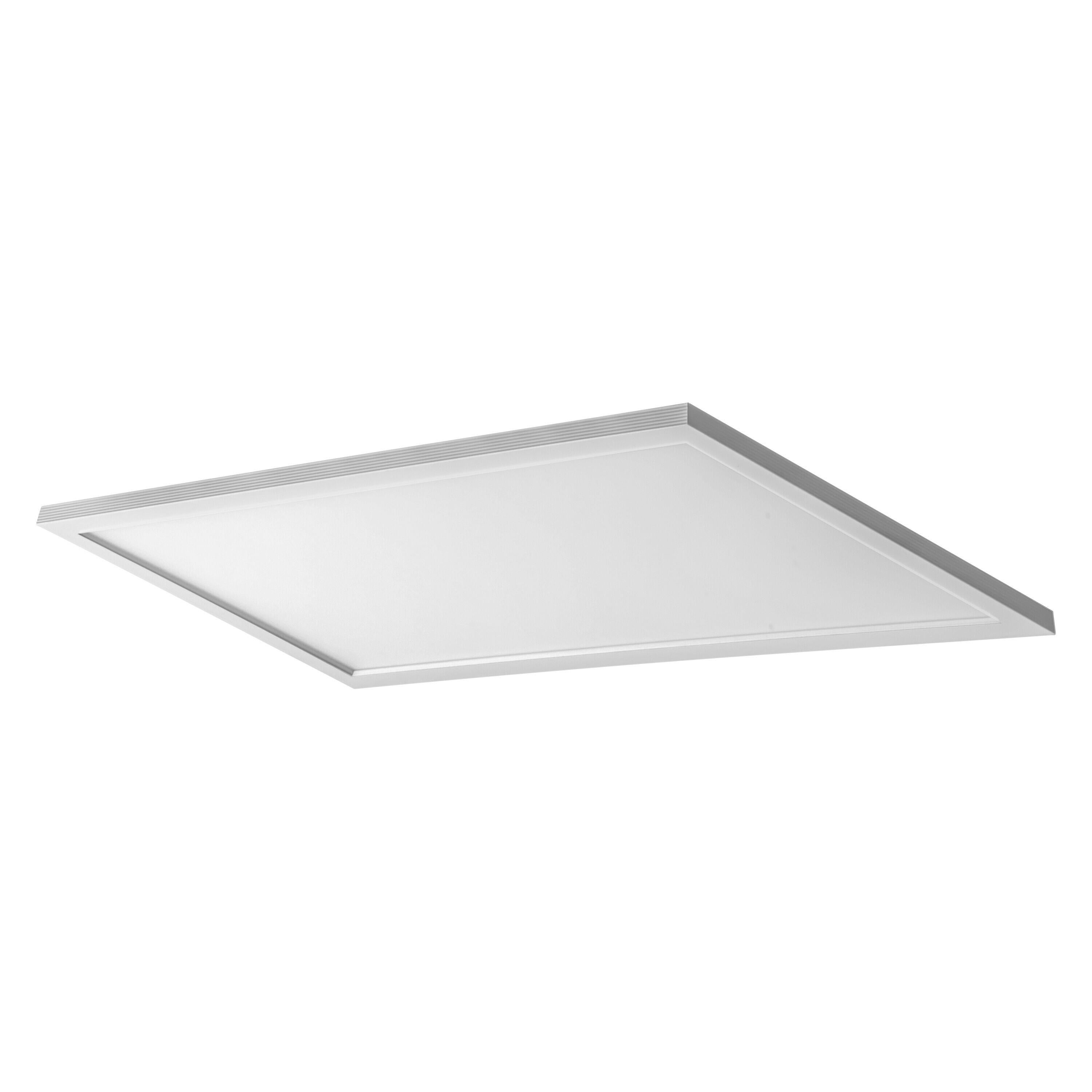 Panel LED 22W rectangular luz blanco cálido plata | Leroy Merlin