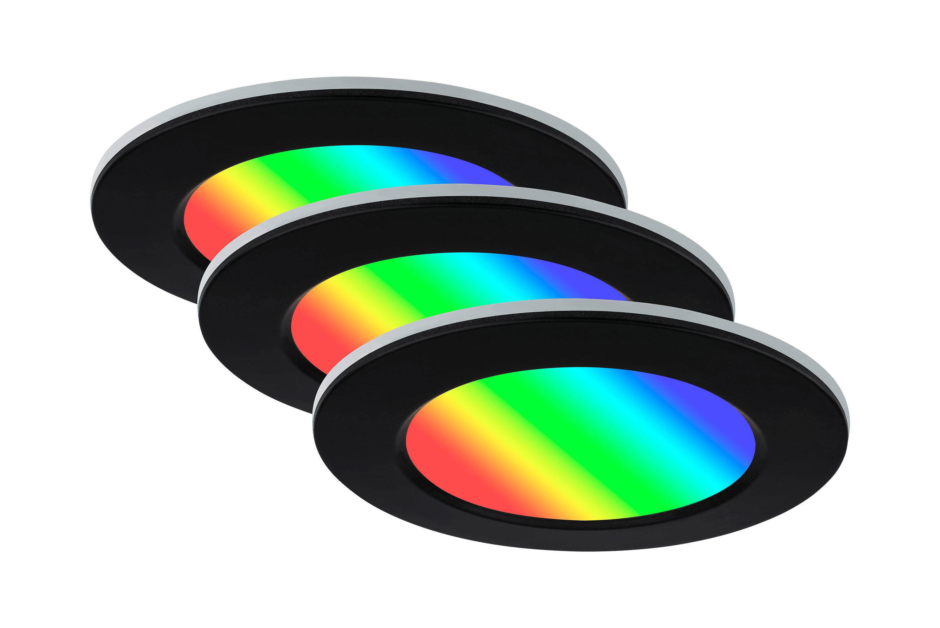 Pack de 3 focos LED empotrable negro 450 lm RGB intensidad luz ...