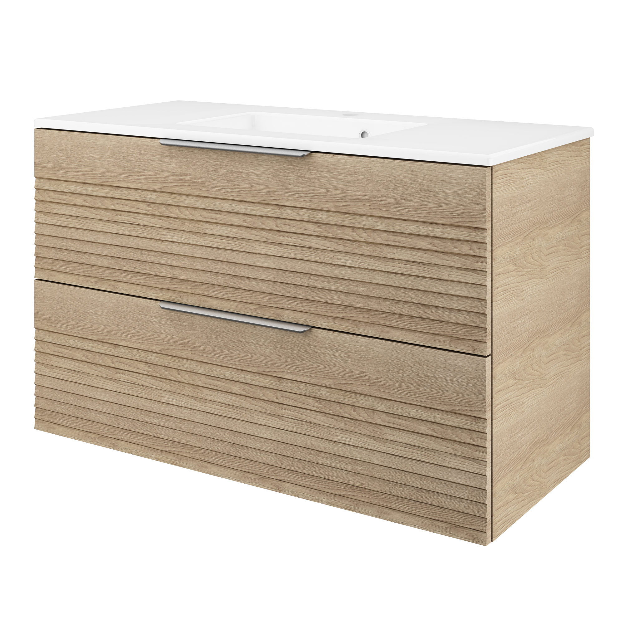 Meuble simple vasque l.105 x H.64 x P.48 cm, effet cashemeere, Neo ...