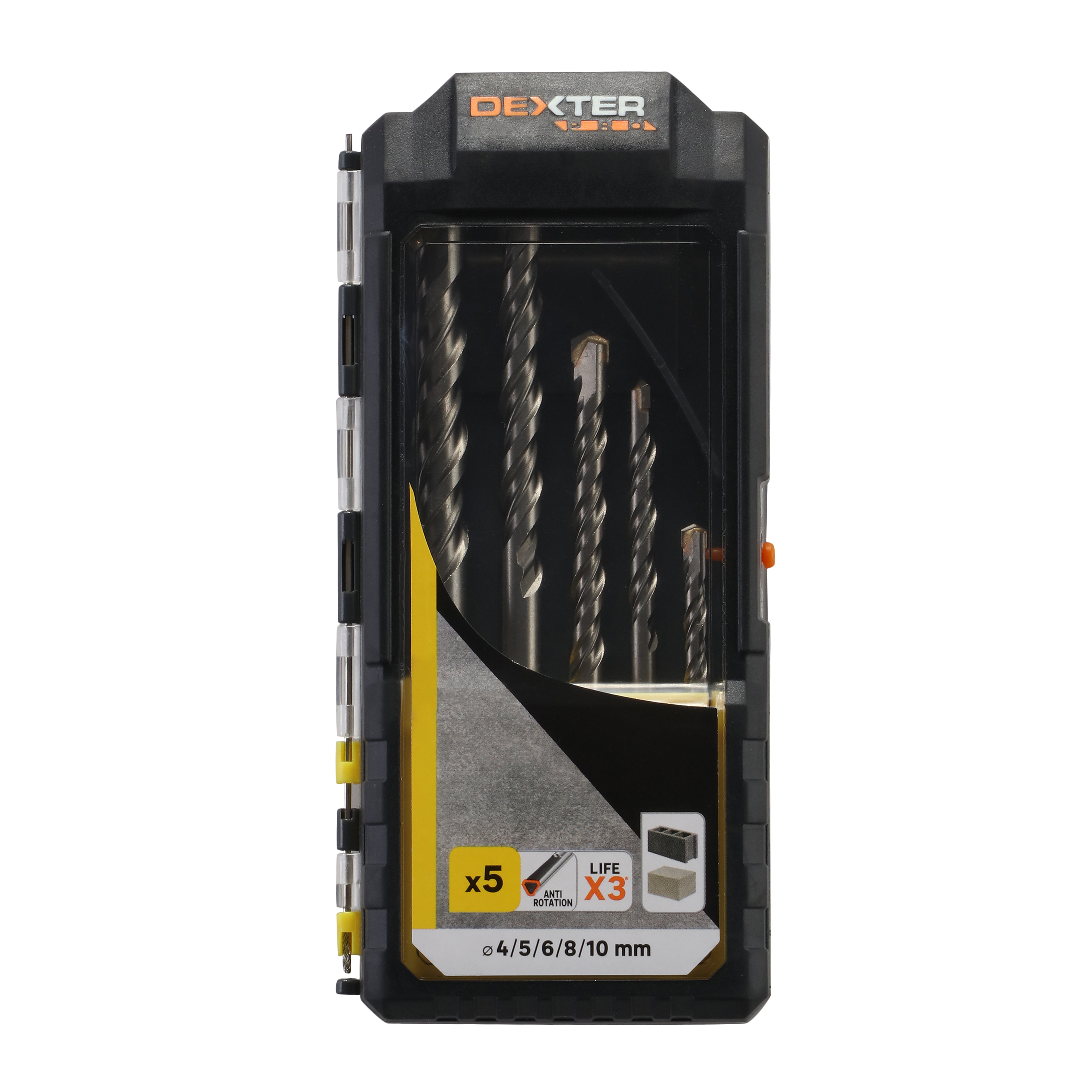 Coffret de 5 forets béton DEXTER PRO, Diam.4 à 10, L.70 à 120 | Leroy ...