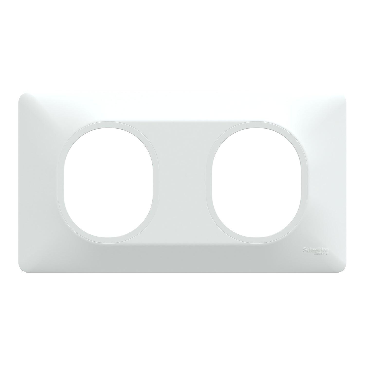 Plaque double horizontale Ovalis, SCHNEIDER ELECTRIC, blanc | Leroy Merlin