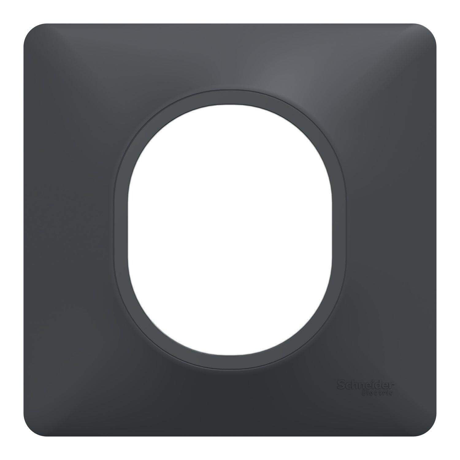 Plaque simple Ovalis, SCHNEIDER ELECTRIC, gris anthracite | Leroy Merlin