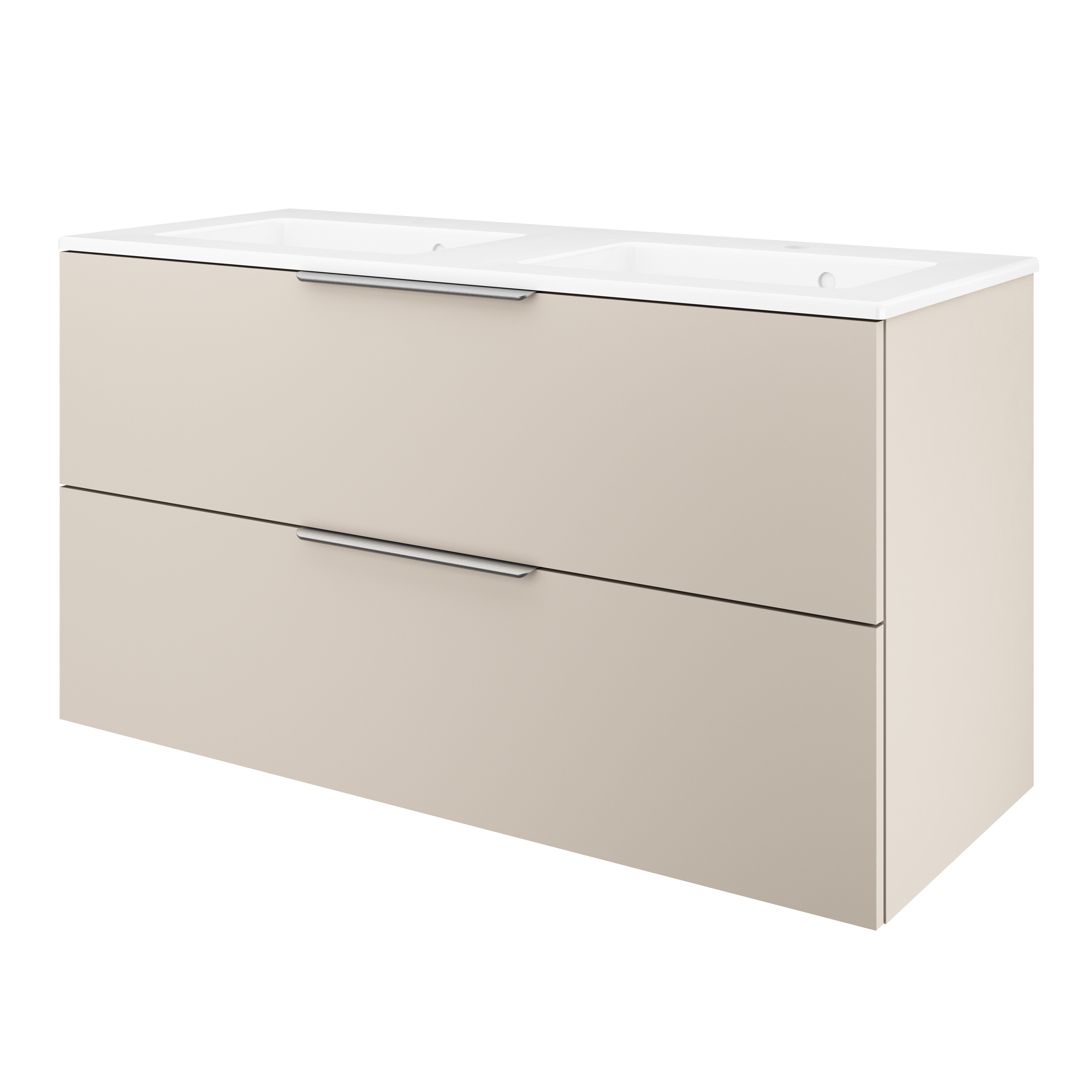 Meuble double vasque l.120 x H.64 x P.48 cm, sable, Neo exclusive ...