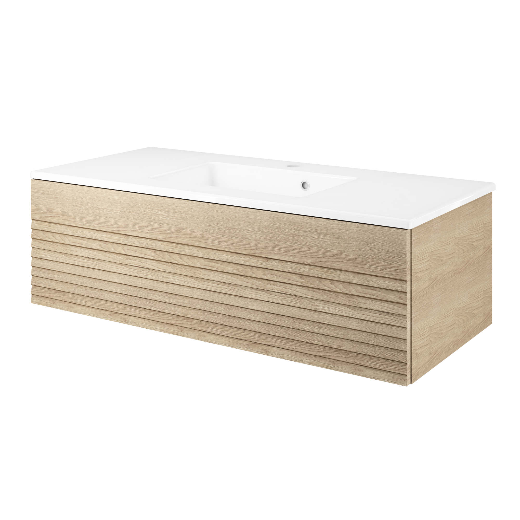 Meuble simple vasque l.105 x H.32 x P.48 cm, effet cashemeere, Neo ...