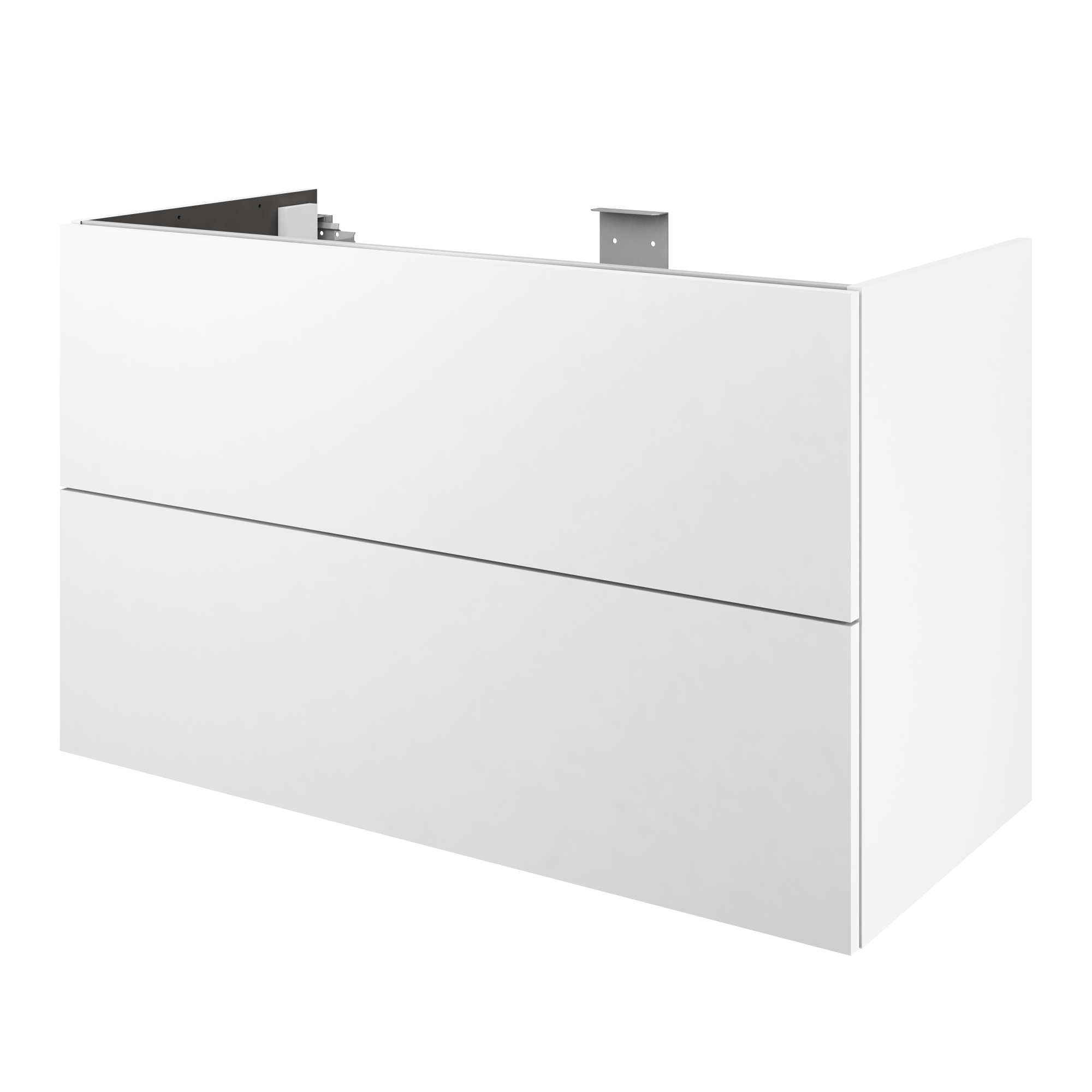 Meuble sous-vasque 2t L.105cm x H.64cm x P.48.5cm blanc mat Neo line ...