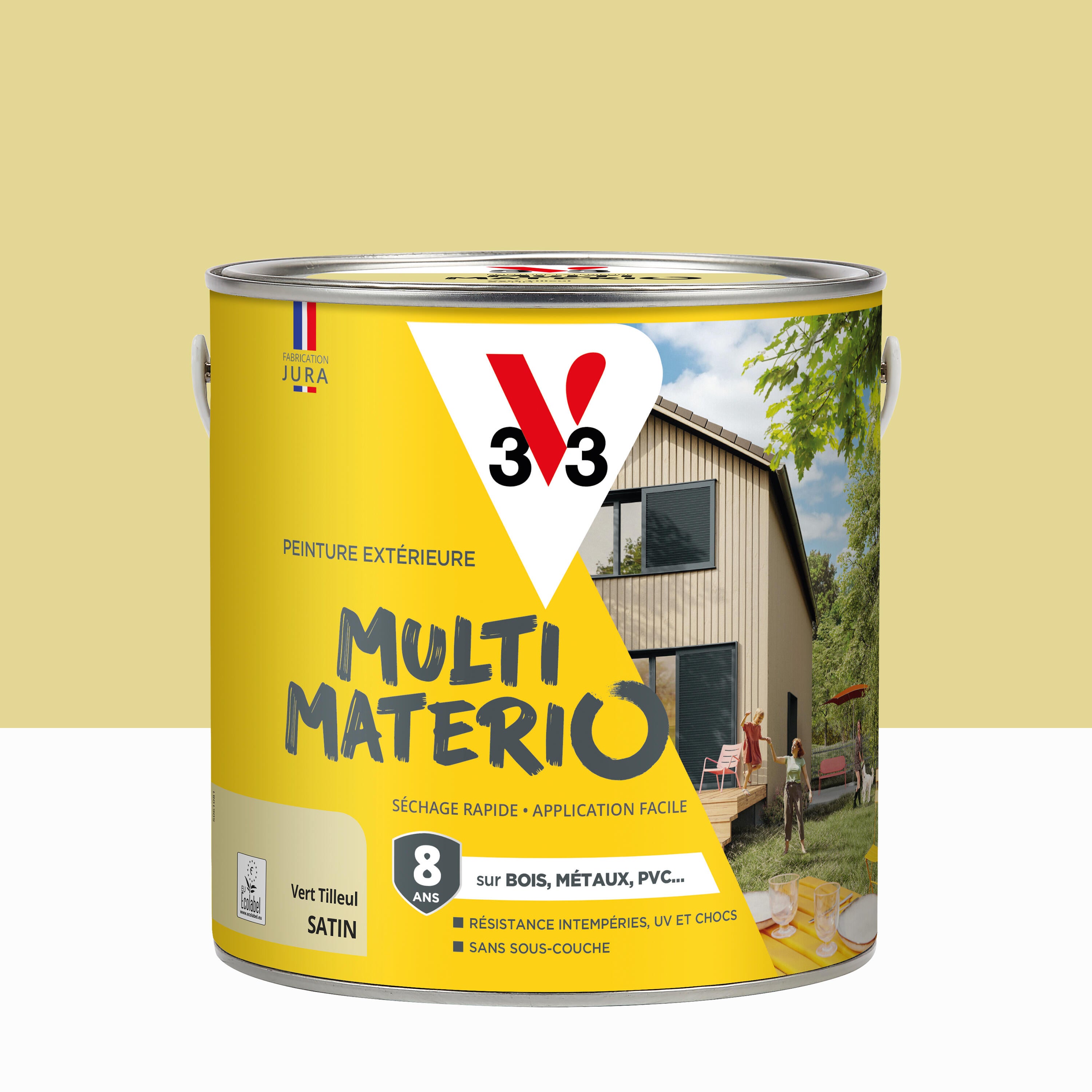 Peinture extérieure bois, fer, plastique V33 vert tilleul satiné 2l ...