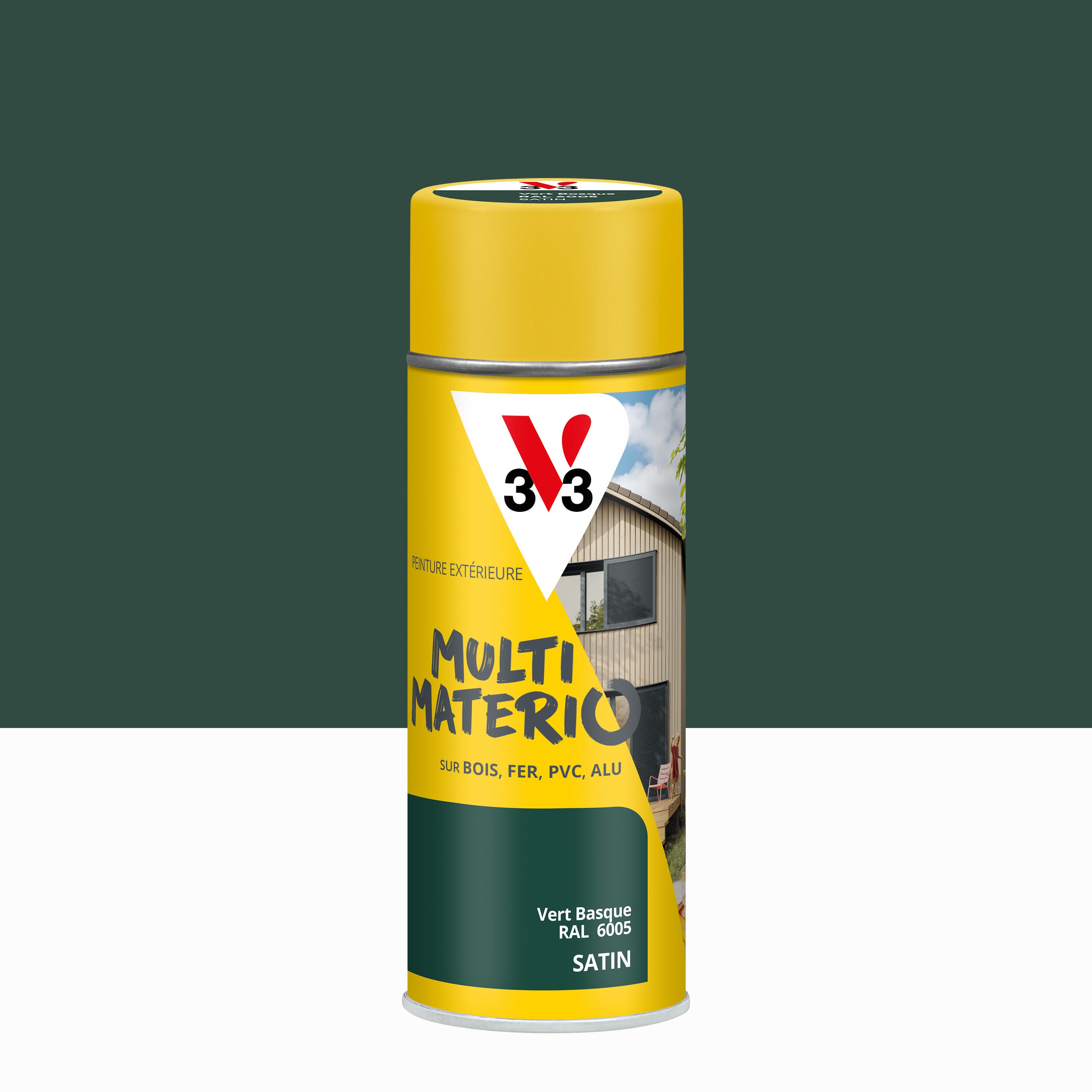 Bombe de peinture Multimatériaux V33 vert basque satiné 400 ml | Leroy ...