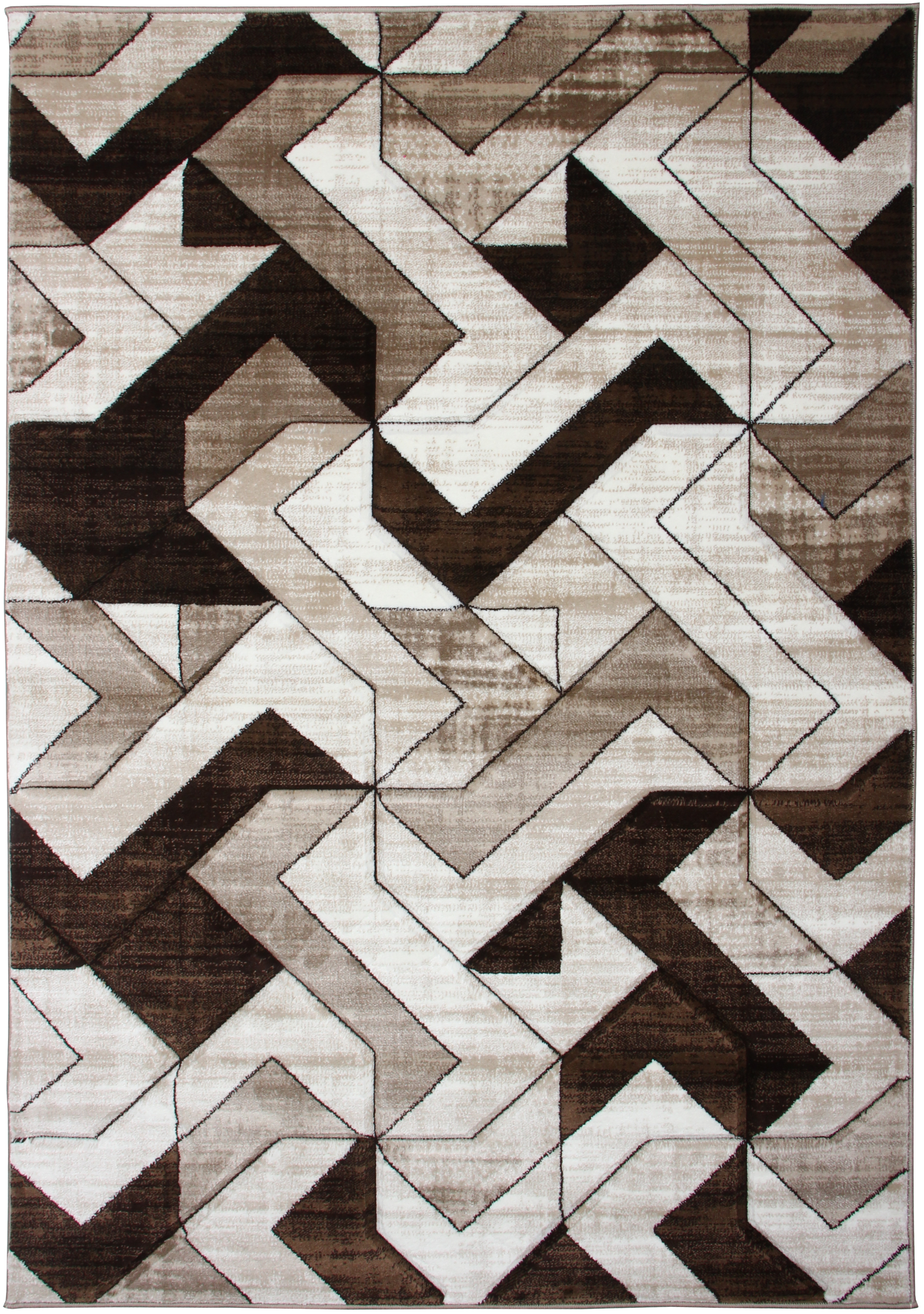 Dywan Neon geometryczny brązowy 160 x 230 cm - Leroy Merlin