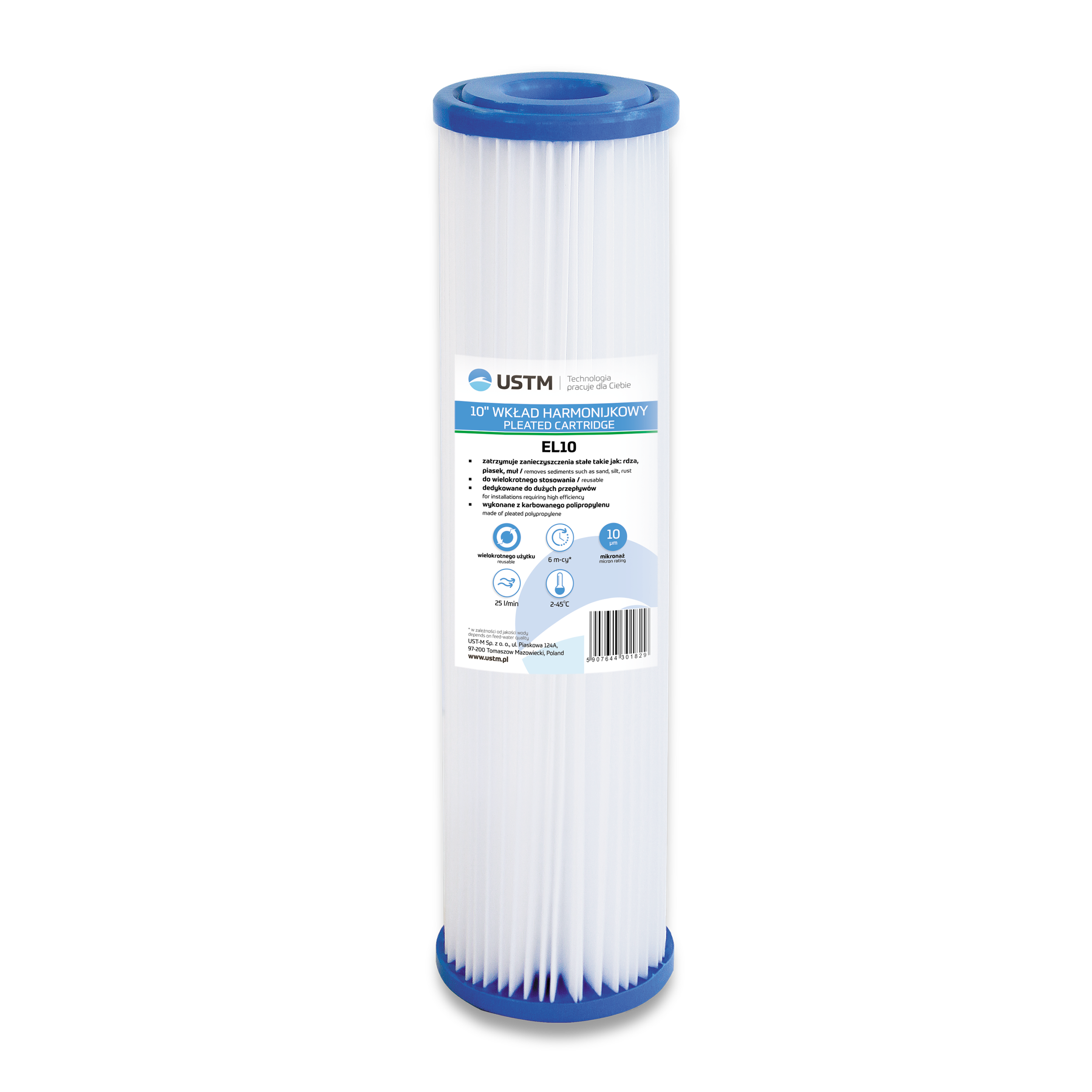 Wkład do filtra harmonijkowy 10" 10 mikronów EL10M USTM - Leroy Merlin