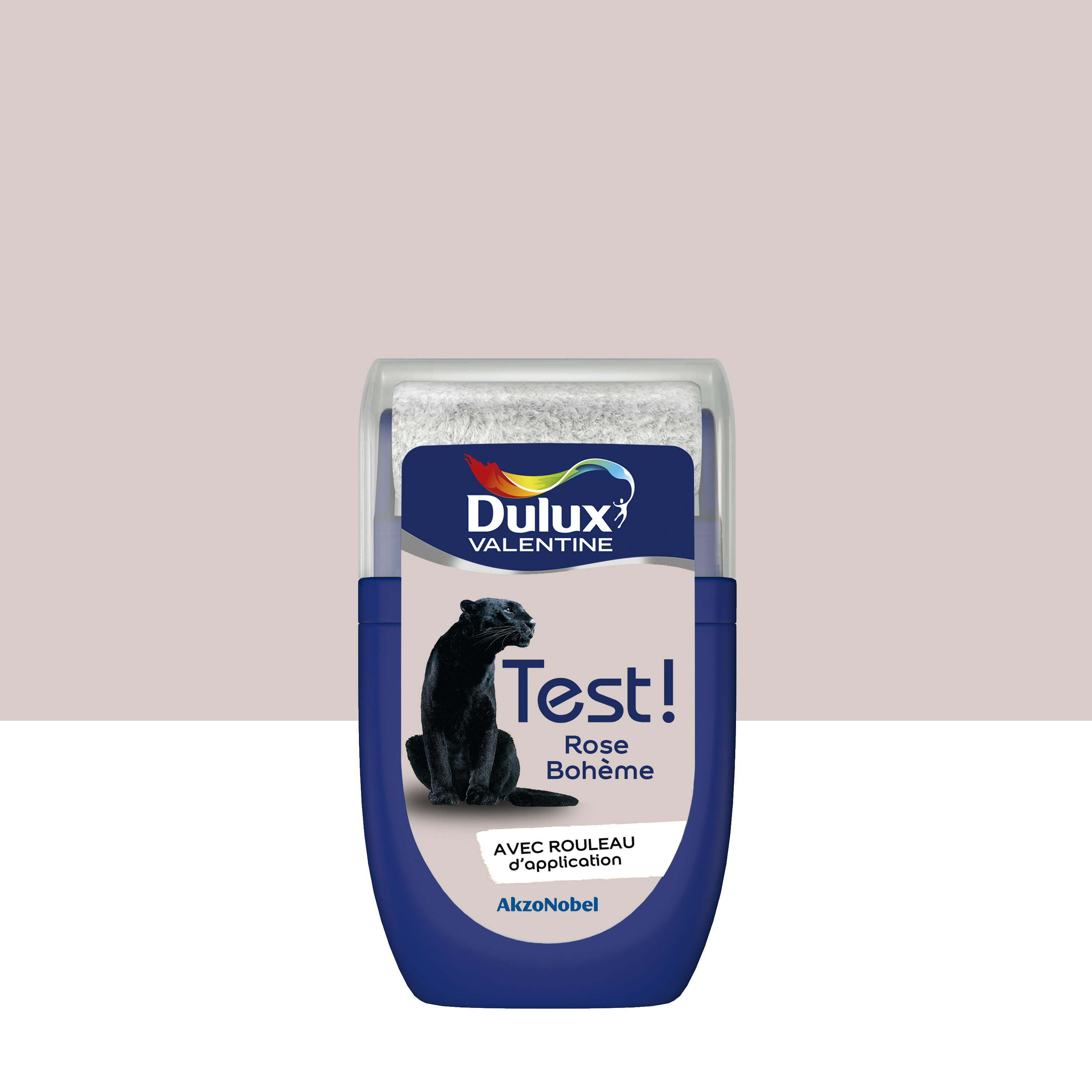 Testeur peinture mur, boiserie rose boheme mat DULUX VALENTINE Crème de ...