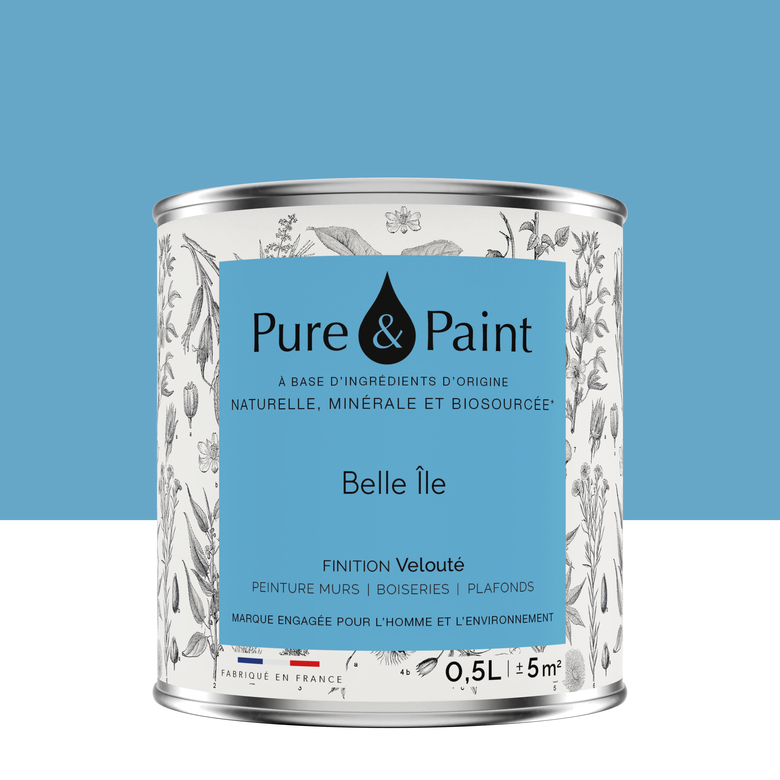 Peinture mur, boiserie belle île velours PURE & PAINT , 0.5L | Leroy Merlin