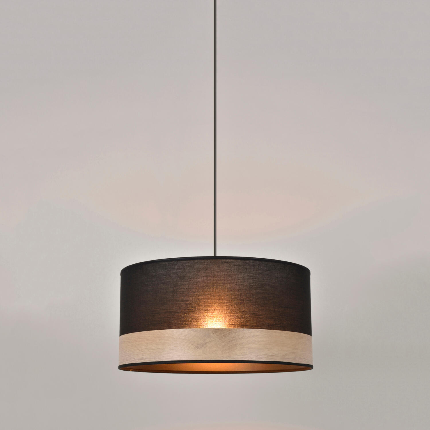 Suspension Raito coton, noir, Diam.38 cm, E27 | Leroy Merlin