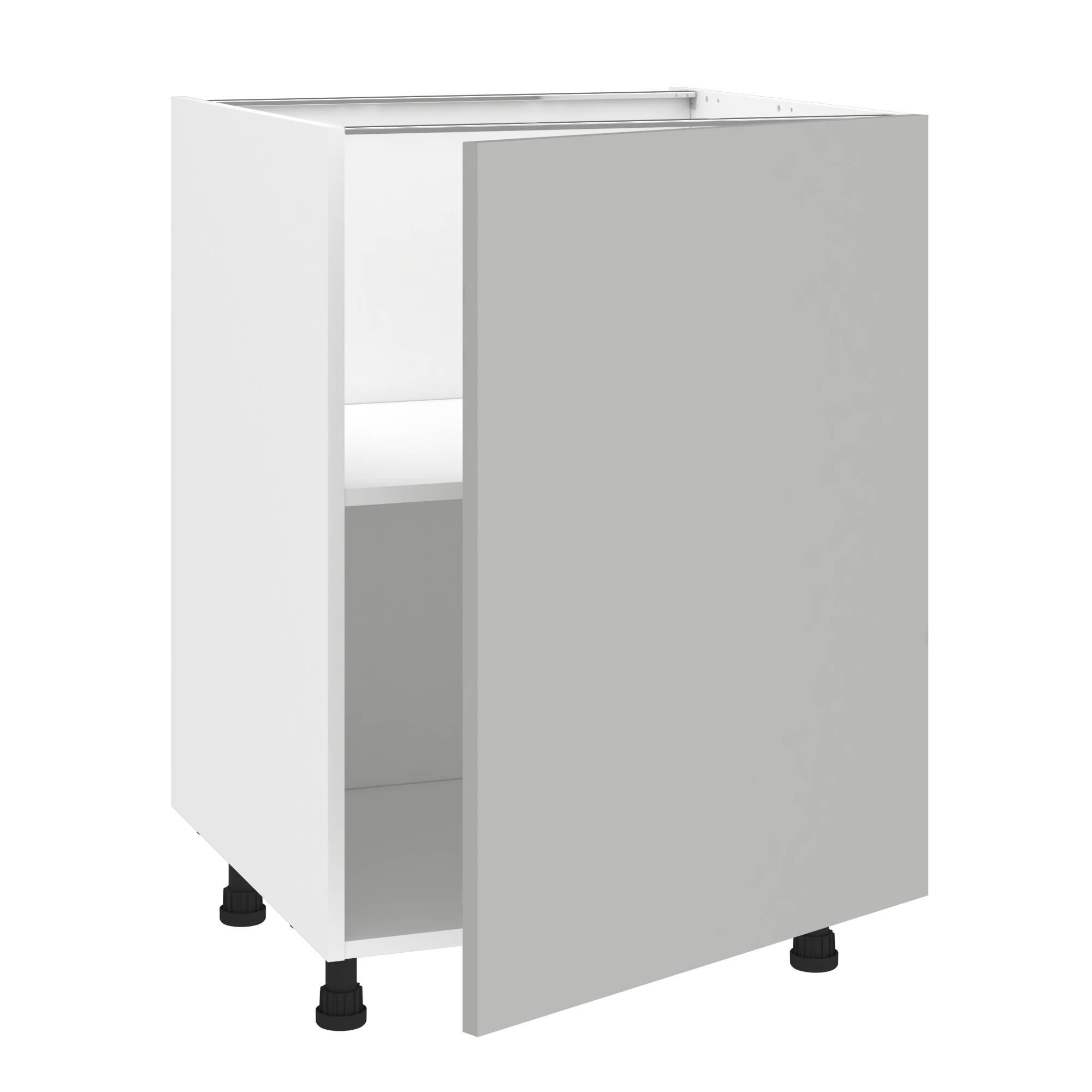 Meuble bas de cuisine Vienne gris clair 1 porte H77 x l60 | Leroy Merlin