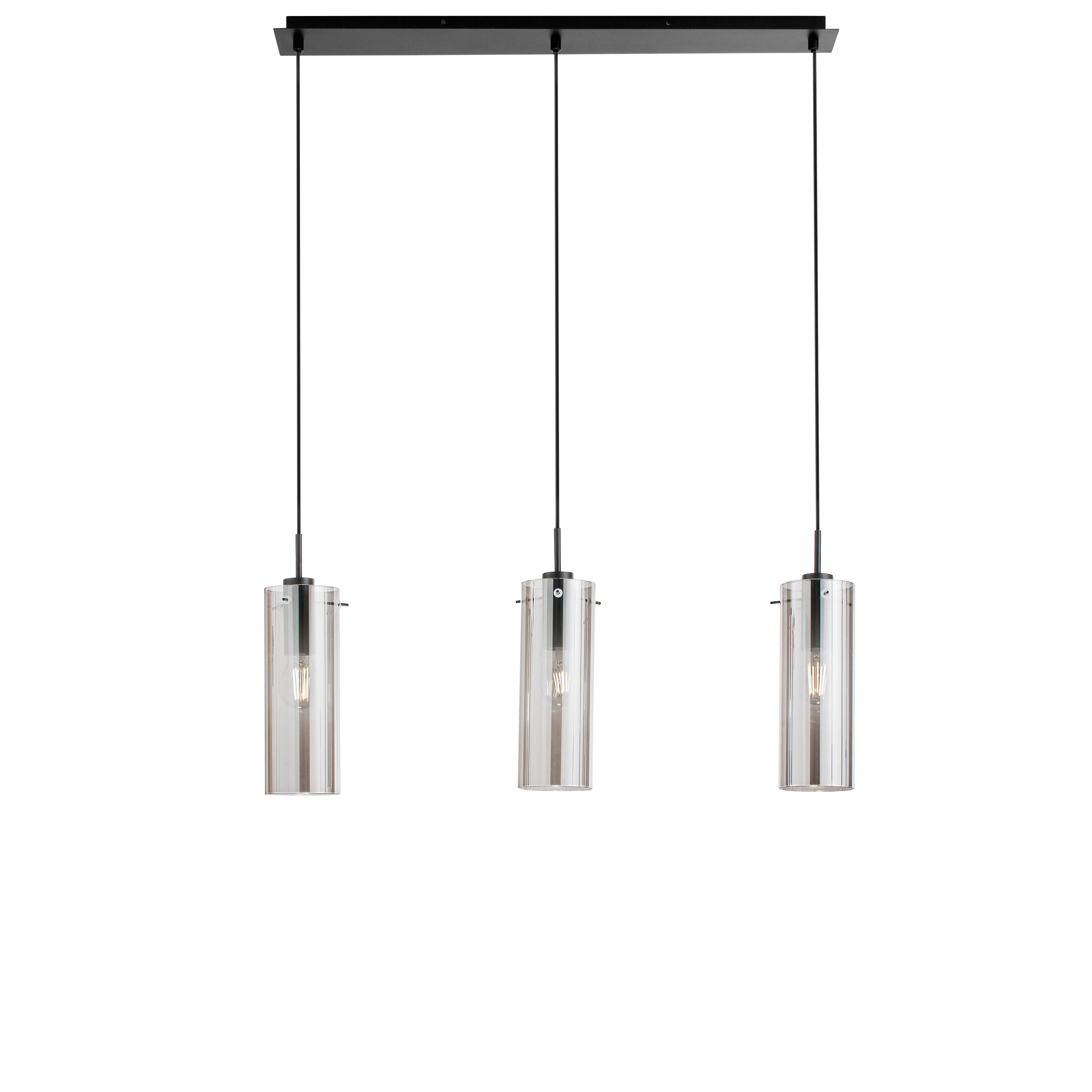 Lampadario Glamour Magic nero paralume fumo 3x E27 LUCE AMBIENTE DESIGN ...