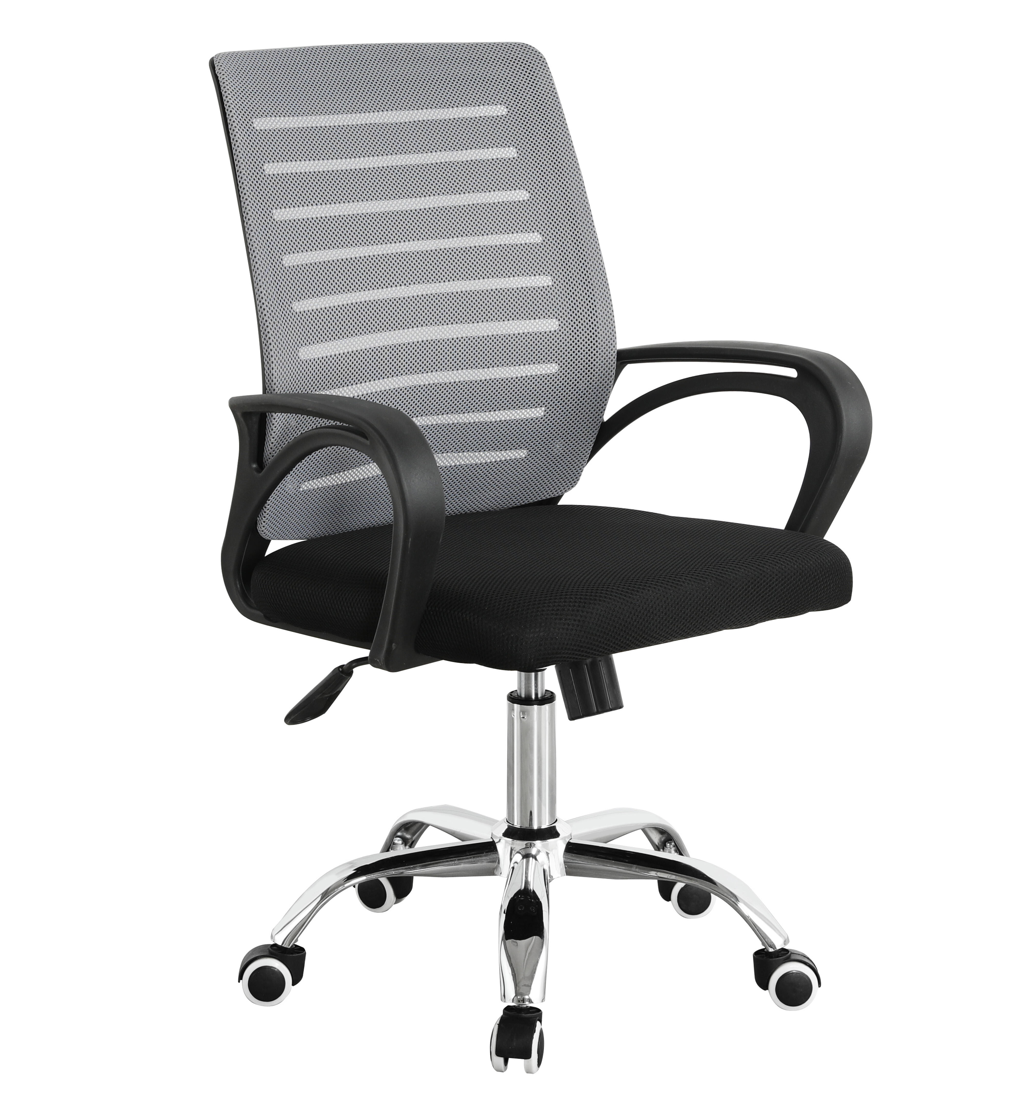 Silla de escritorio con ruedas Emma color gris de 102x47x53,5cm | Leroy ...