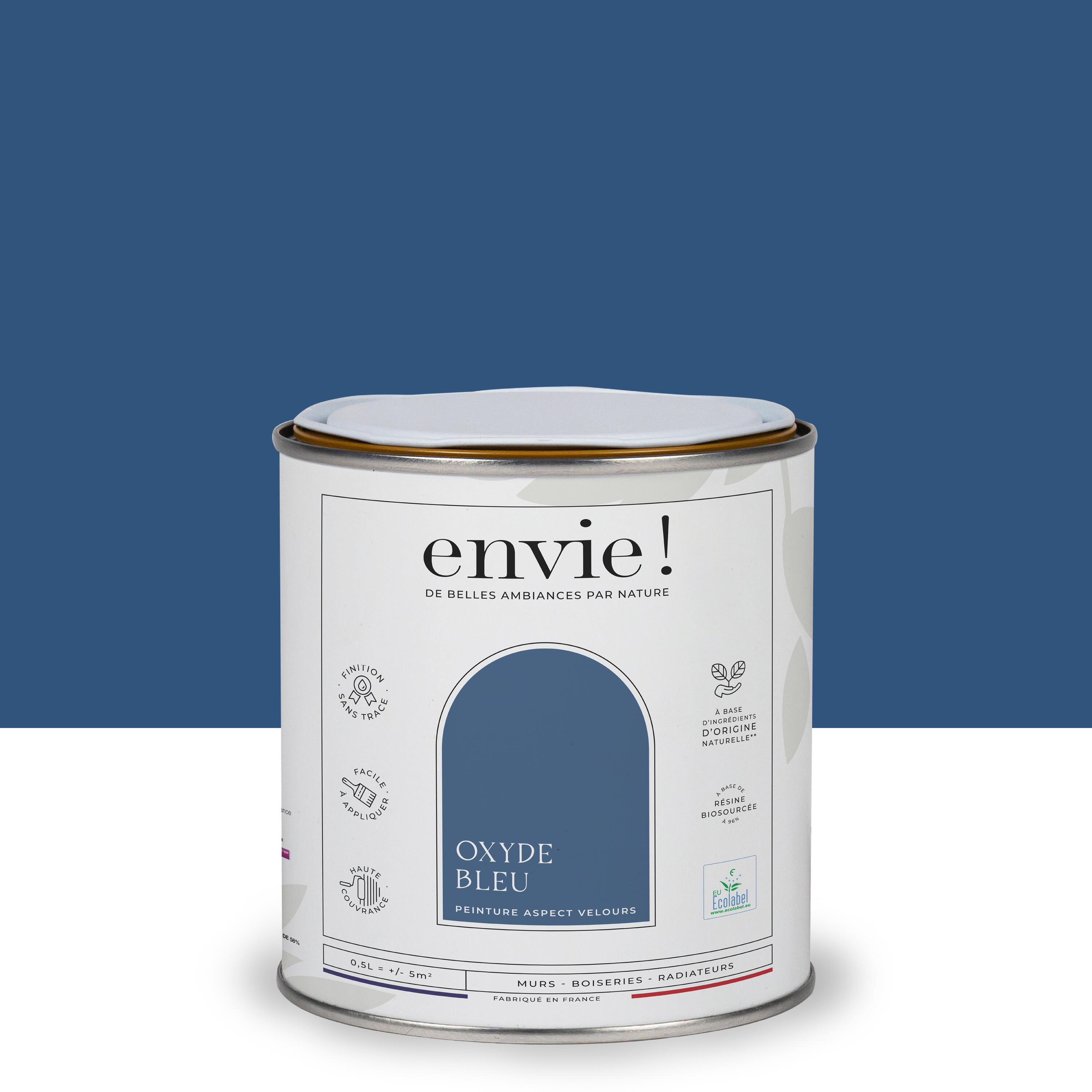 Peinture mur, boiserie oxyde bleu velours ENVIE Biosourcée 0.5L | Leroy ...