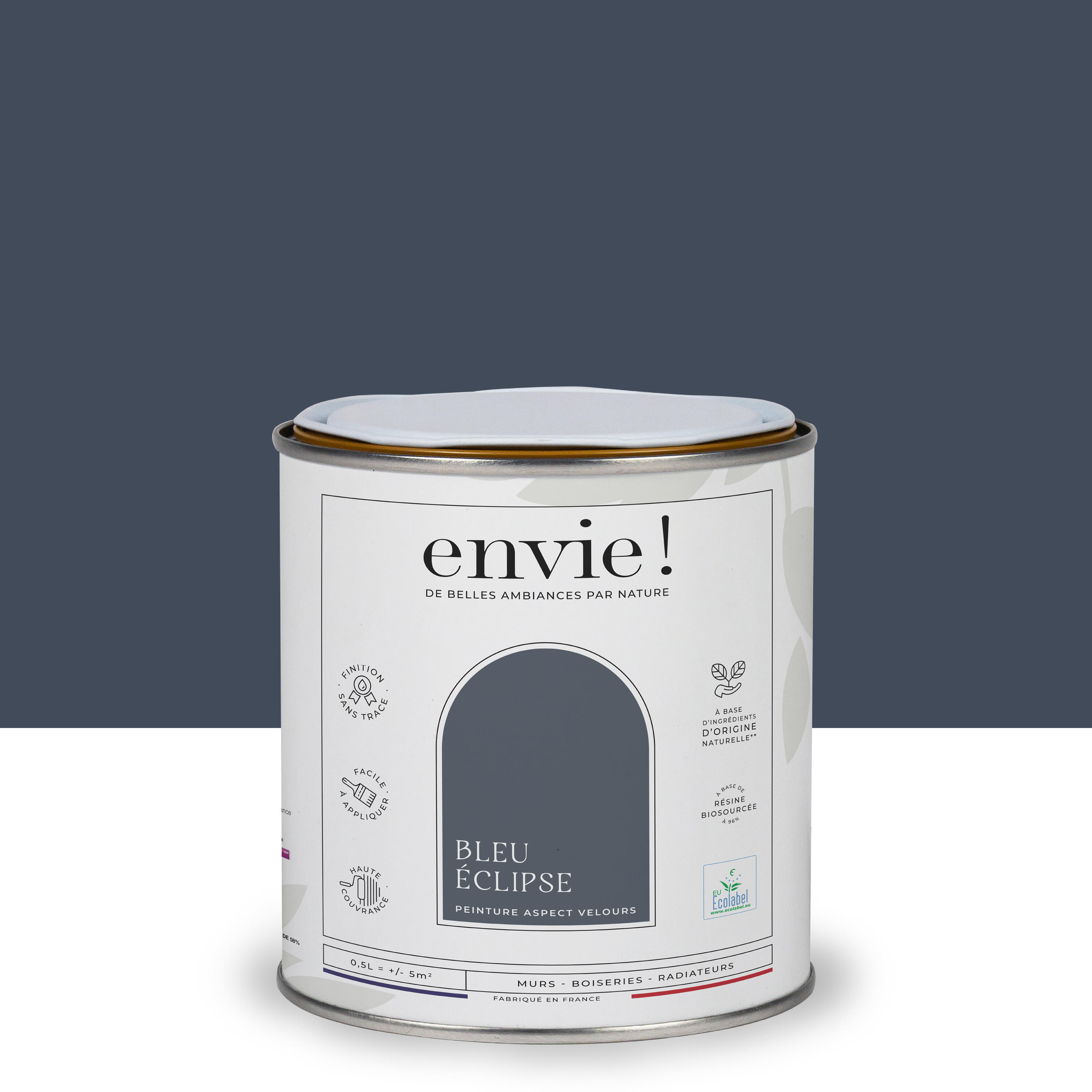 Peinture mur, boiserie bleu eclipse velours ENVIE Biosourcée 0.5L ...
