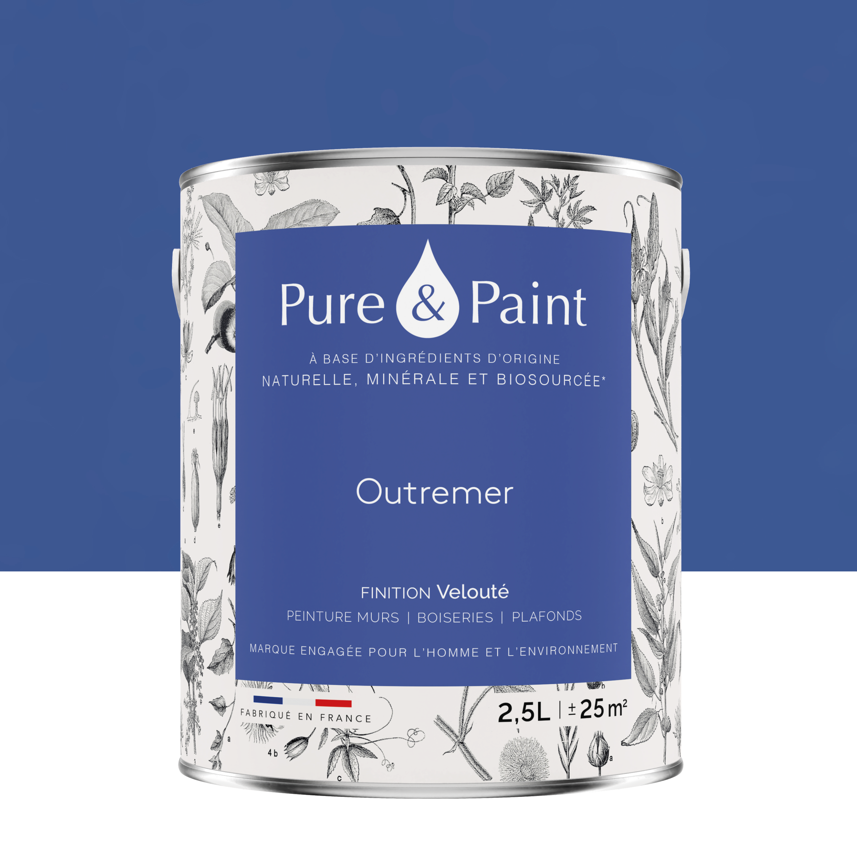 Peinture mur, boiserie outremer velours PURE & PAINT , 2.5L | Leroy Merlin