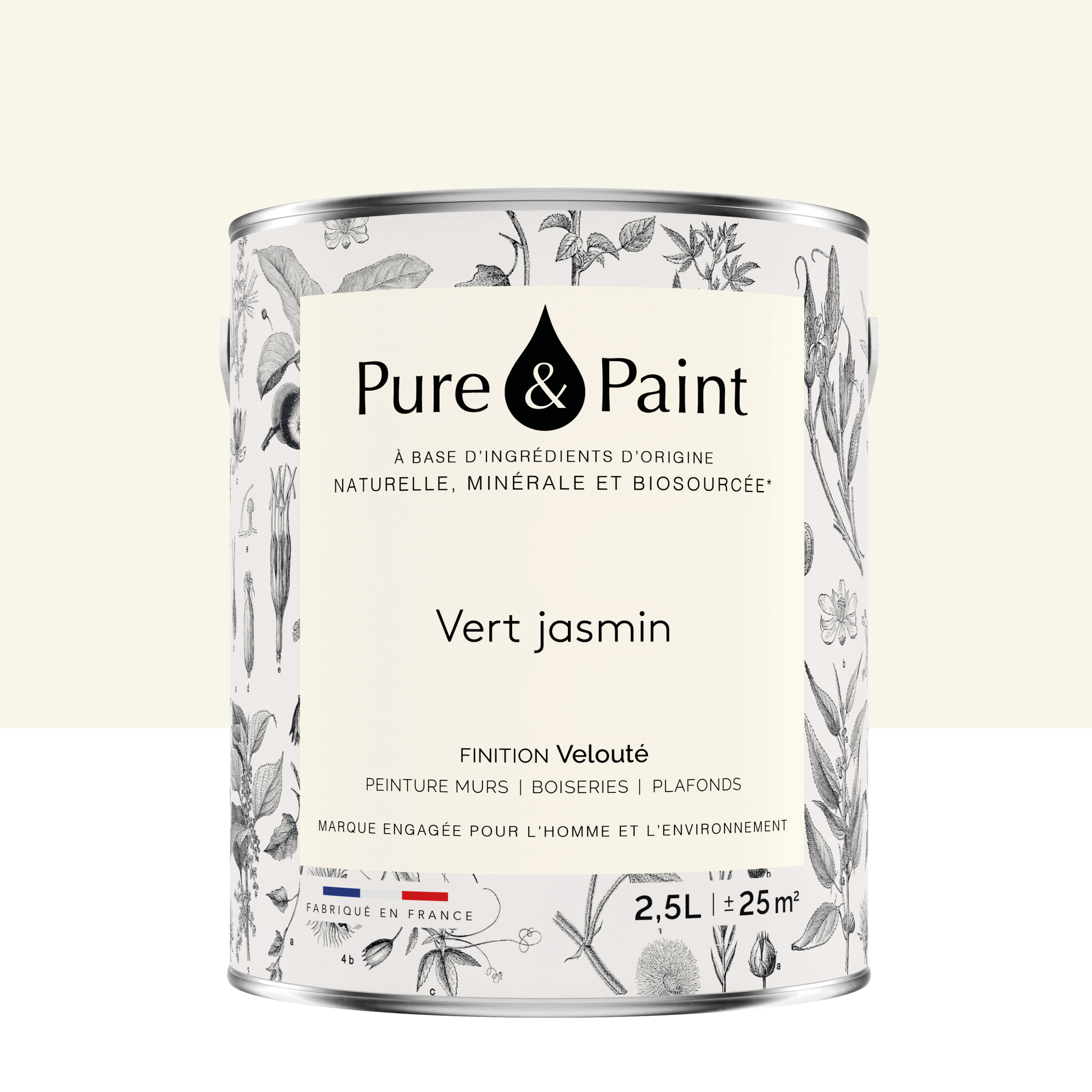 Peinture mur, boiserie vert jasmin velours PURE & PAINT , 2.5L | Leroy ...
