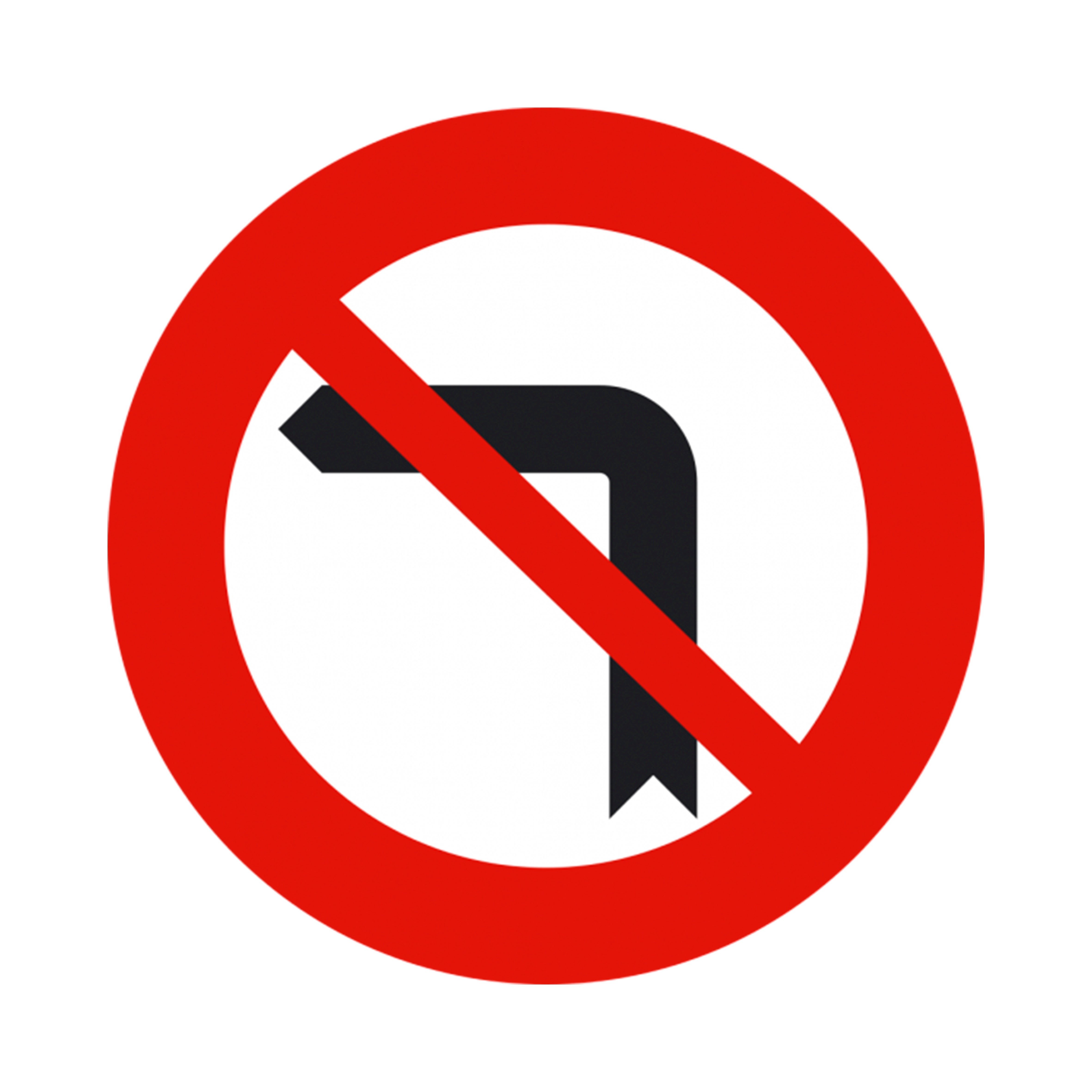 Señal vial giro a la izquierda prohibido 60x60 cm | Leroy Merlin