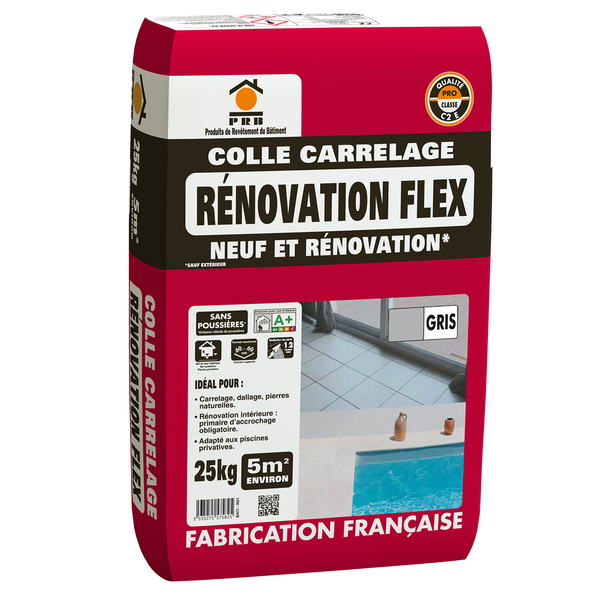 Colle carrelage flex gris PRB, 25 kg | Leroy Merlin