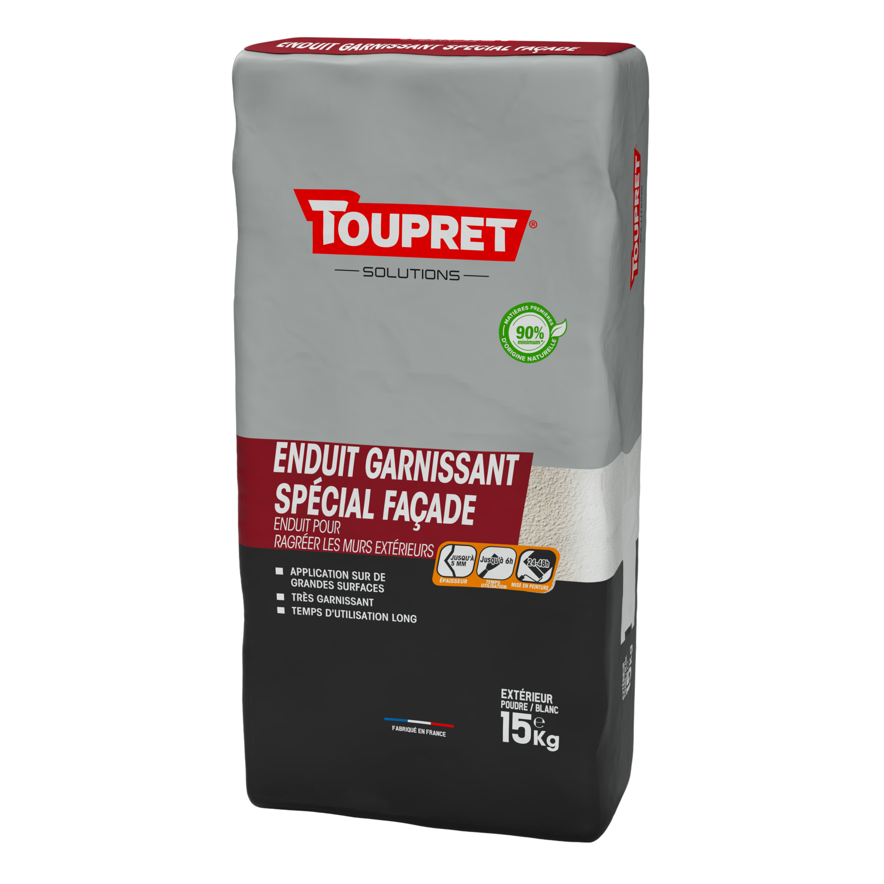 Enduit de rénovation et garnissant en poudre TOUPRET blanc 15 kg ...