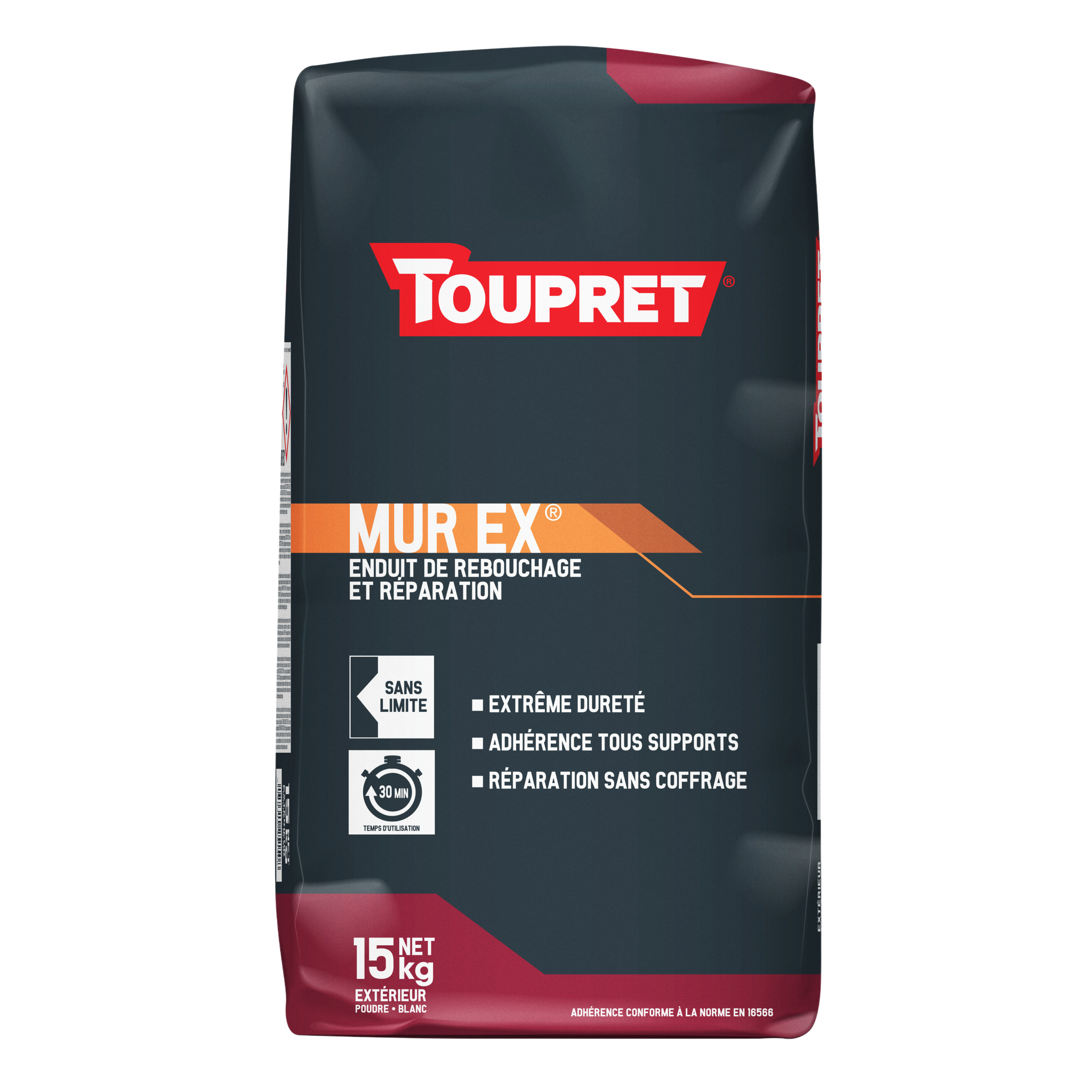 Enduit de rebouchage et de réparation en poudre Mur ex TOUPRET 15 kg ...