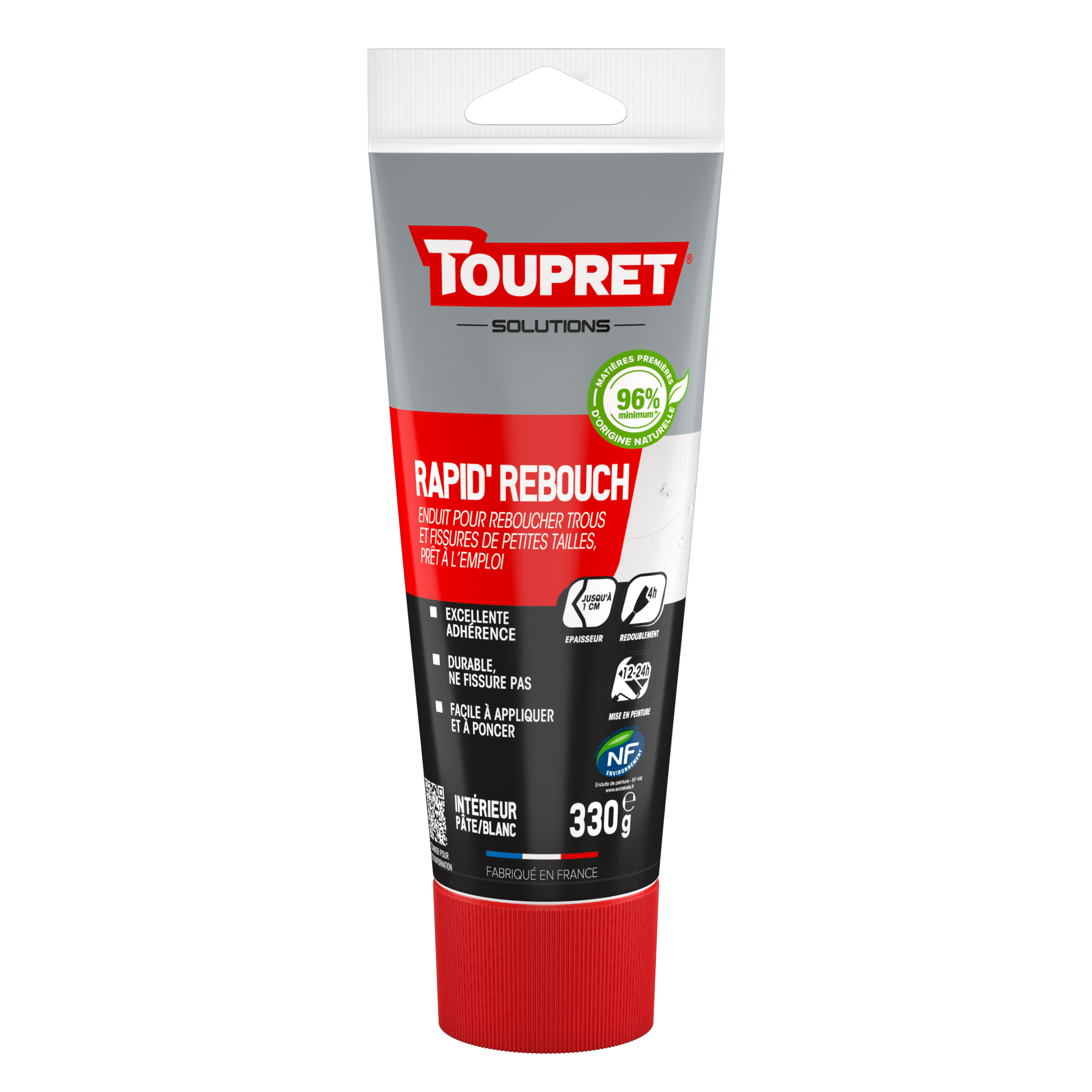 Enduit de rebouchage en pâte Rapid rebouch TOUPRET blanc 330 g | Leroy ...