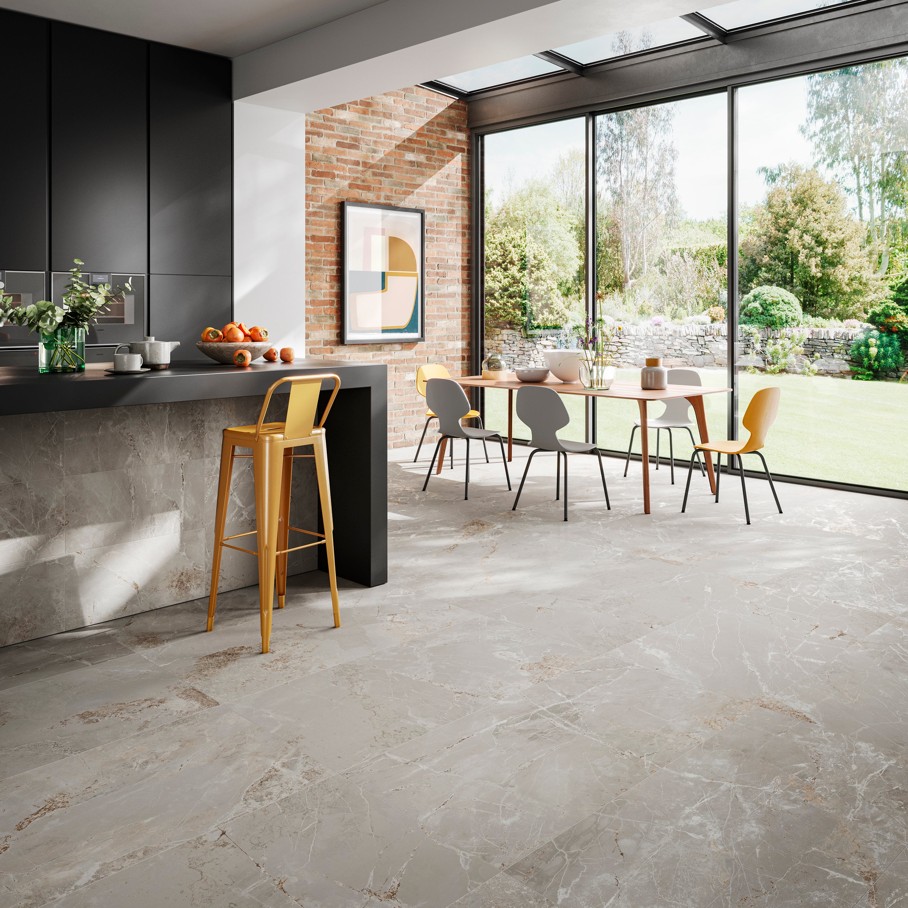 Carrelage mur/ sol intérieur effet métal blanc Marmo metallo l.60 x L ...