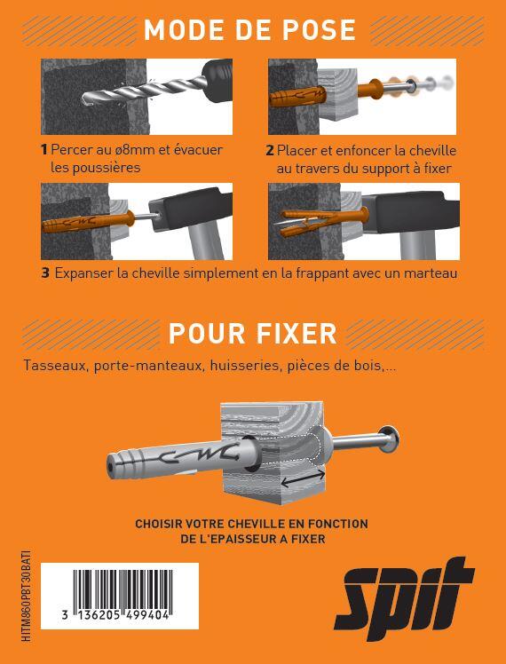 Cheville a frapper 8x150 au meilleur prix | Leroy Merlin