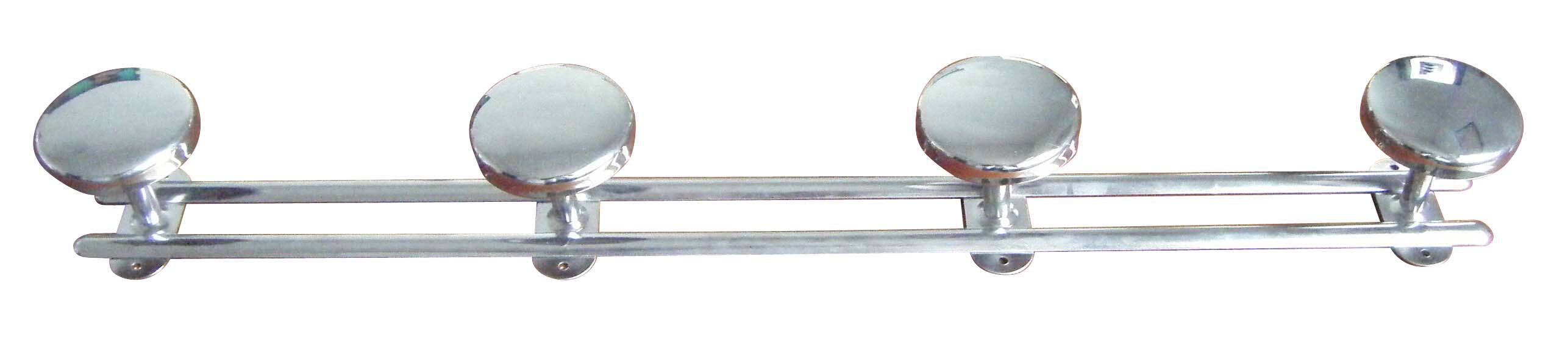 Perchero cromado gris / plata con 4 colgadores 6.5x59x6.5 cm | Leroy Merlin