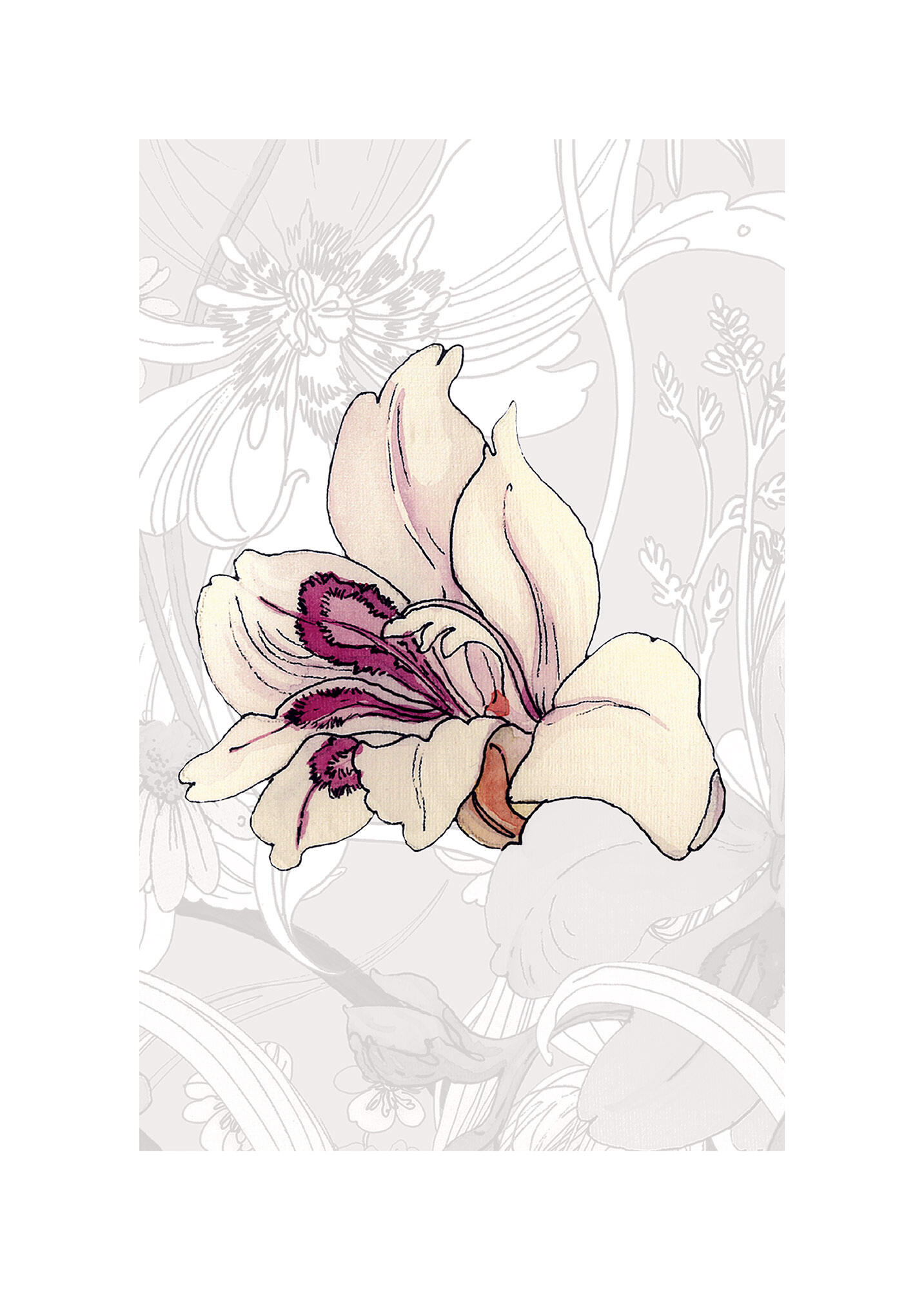 Affiche Fleur, beige KOMAR l.50 x H.70 cm | Leroy Merlin