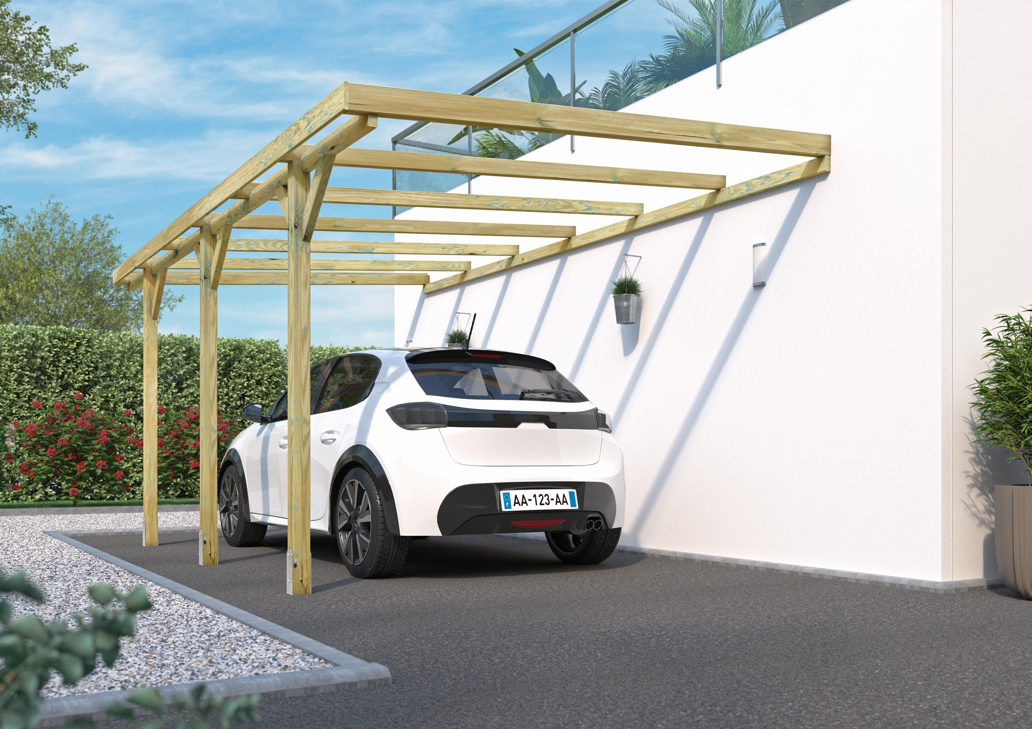 Carport bois adossable Henri FOREST-STYLE, 13,2m² | Leroy Merlin