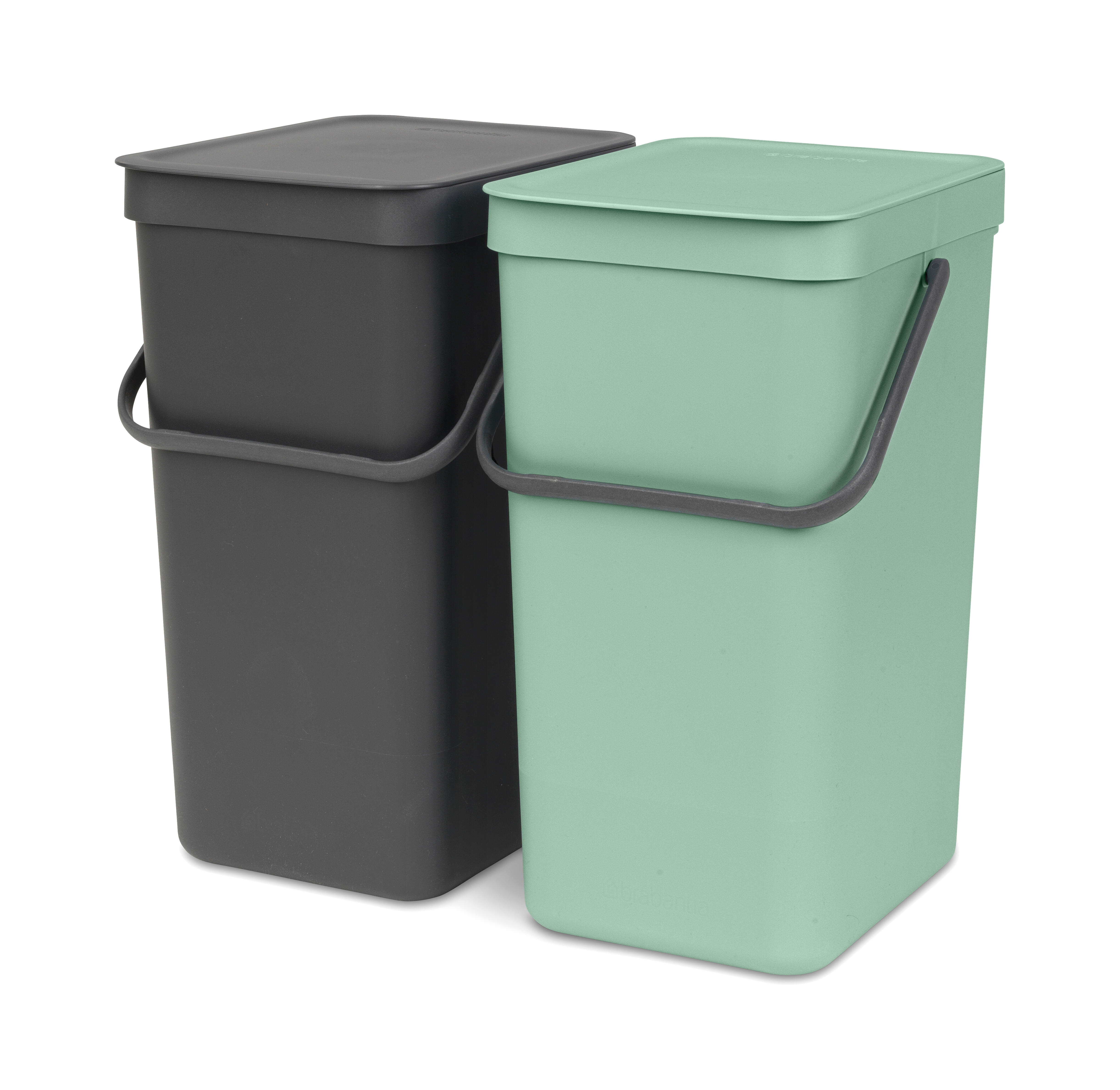 Poubelle tri sélectif de cuisine 16+16L BRABANTIA Sort&go gris, vert ...