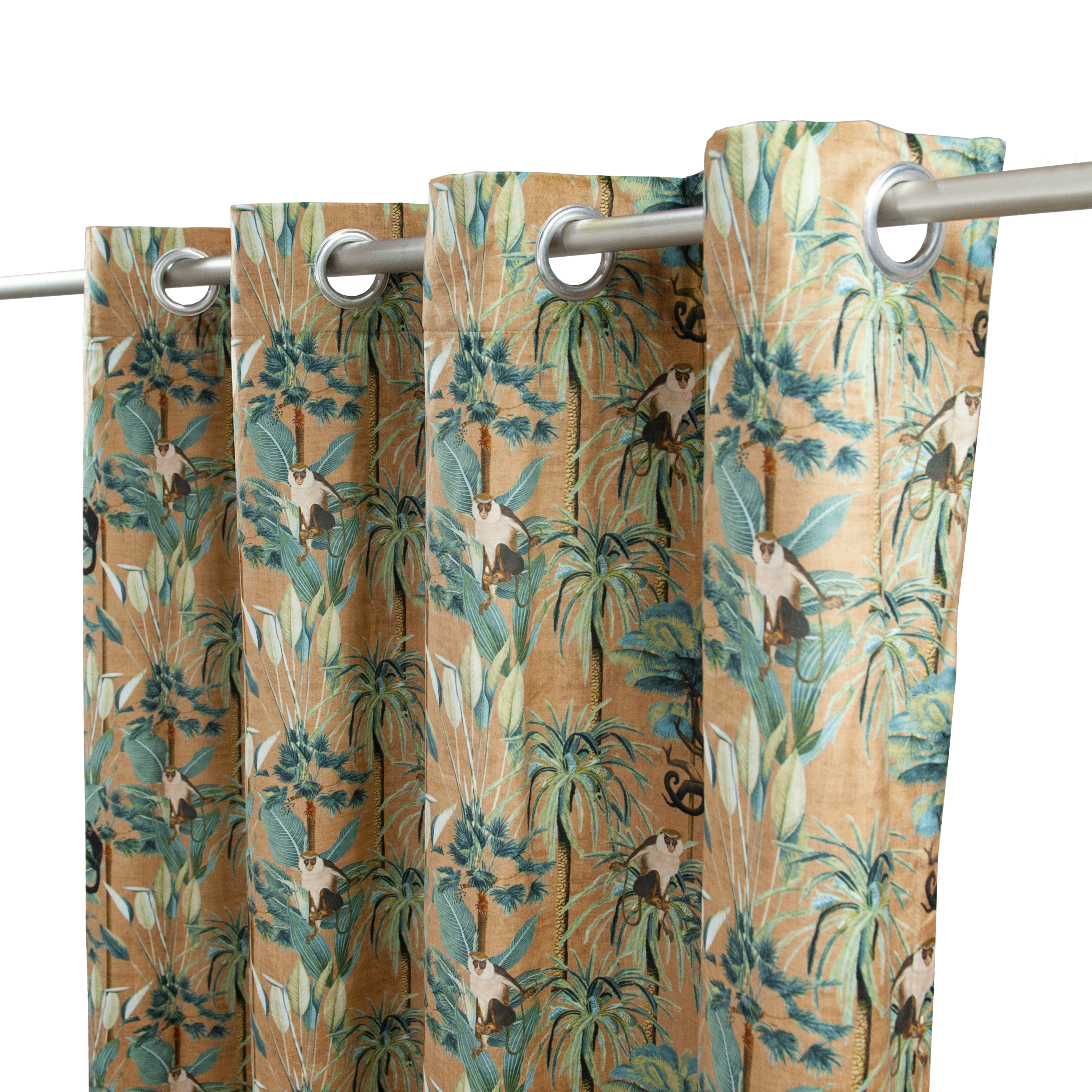 Rideau velours Singe, brun clair l.140 x H.260 cm | Leroy Merlin