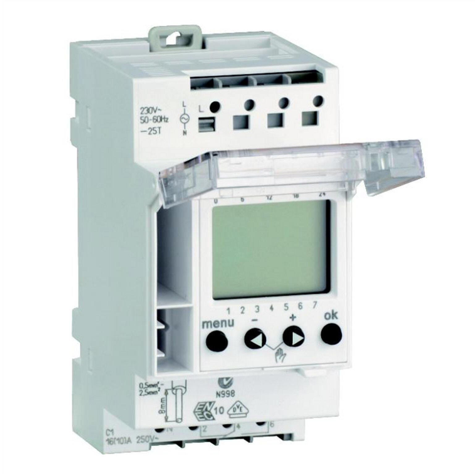 Horloge digitale hebdomadaire 2,5 modules 1 canal Acti9, SCHNEIDER ...