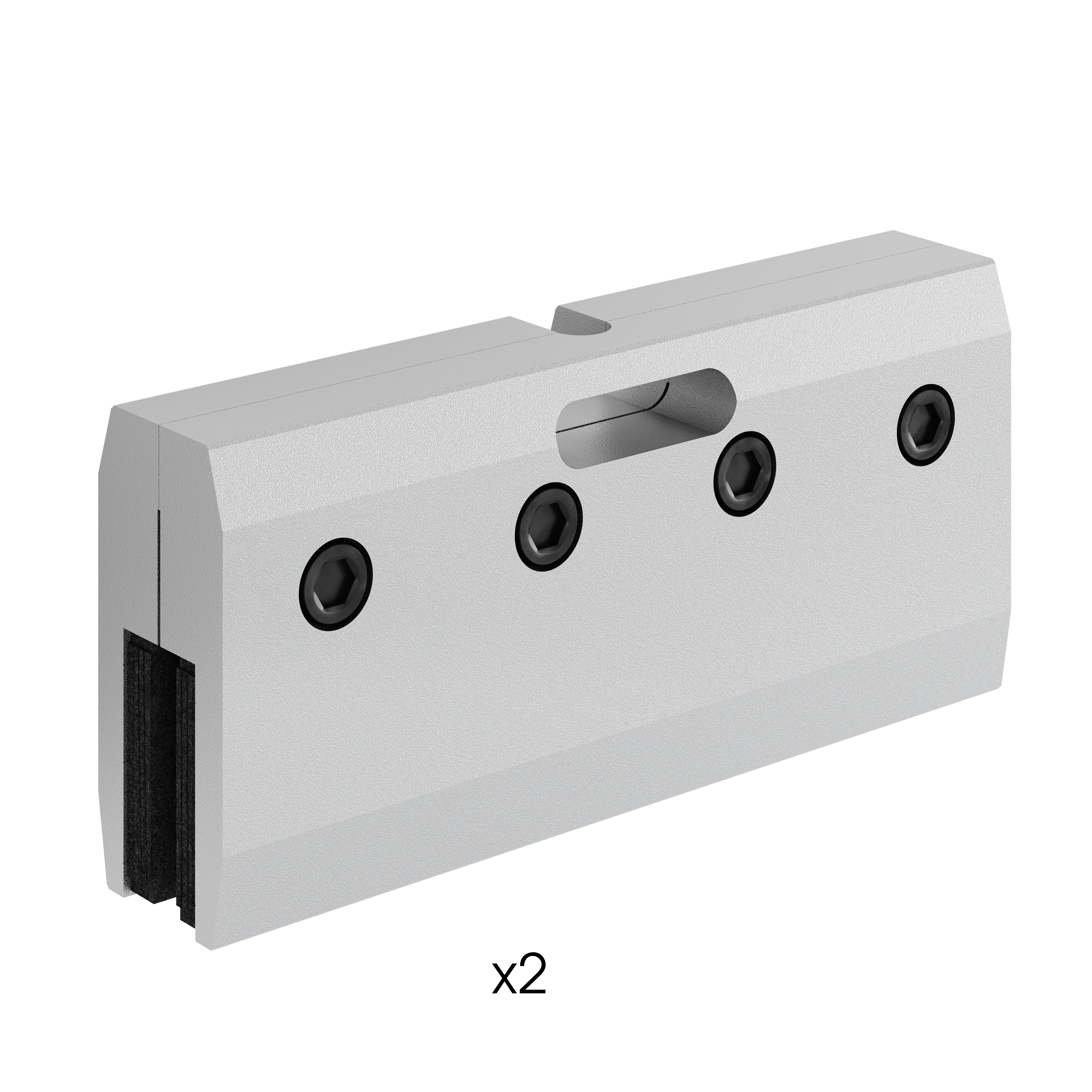 Kit pinzas aluminio guia para puerta corredera de 8-10mm cristal Artens ...