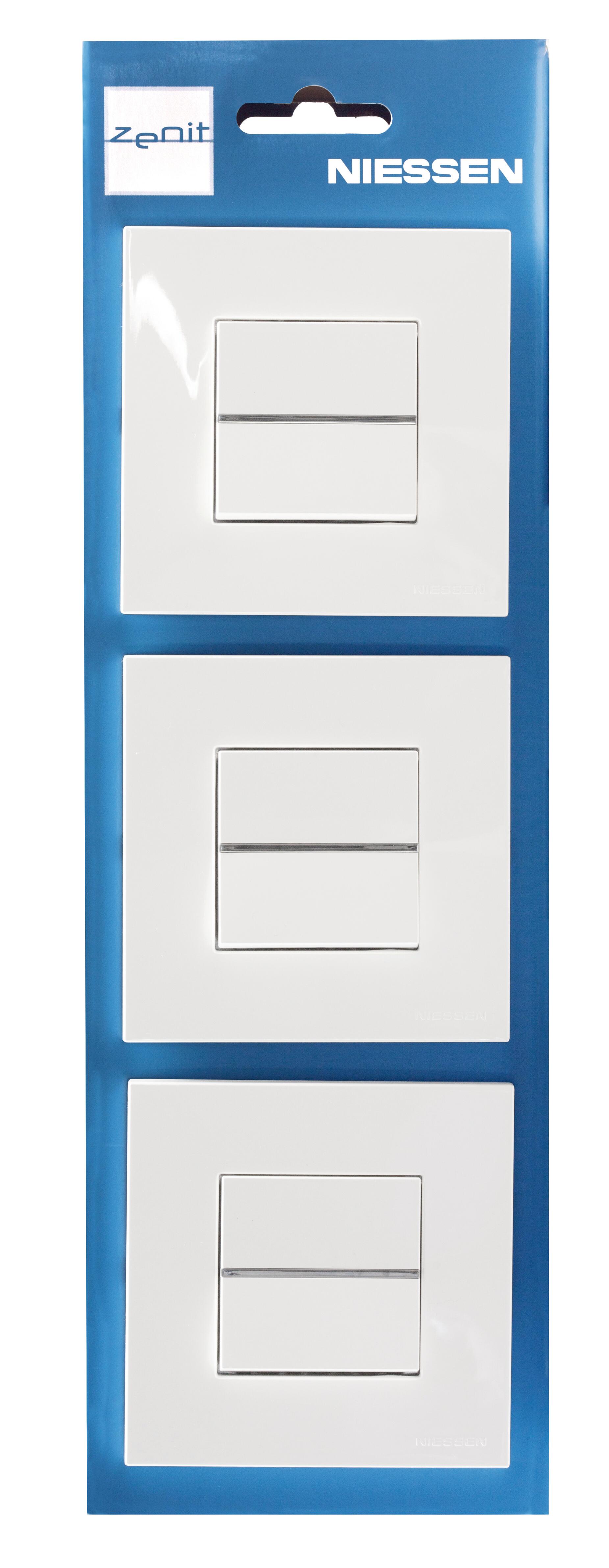 Pack de 3 conmutadores NIESSEN Zenit blanco | Leroy Merlin