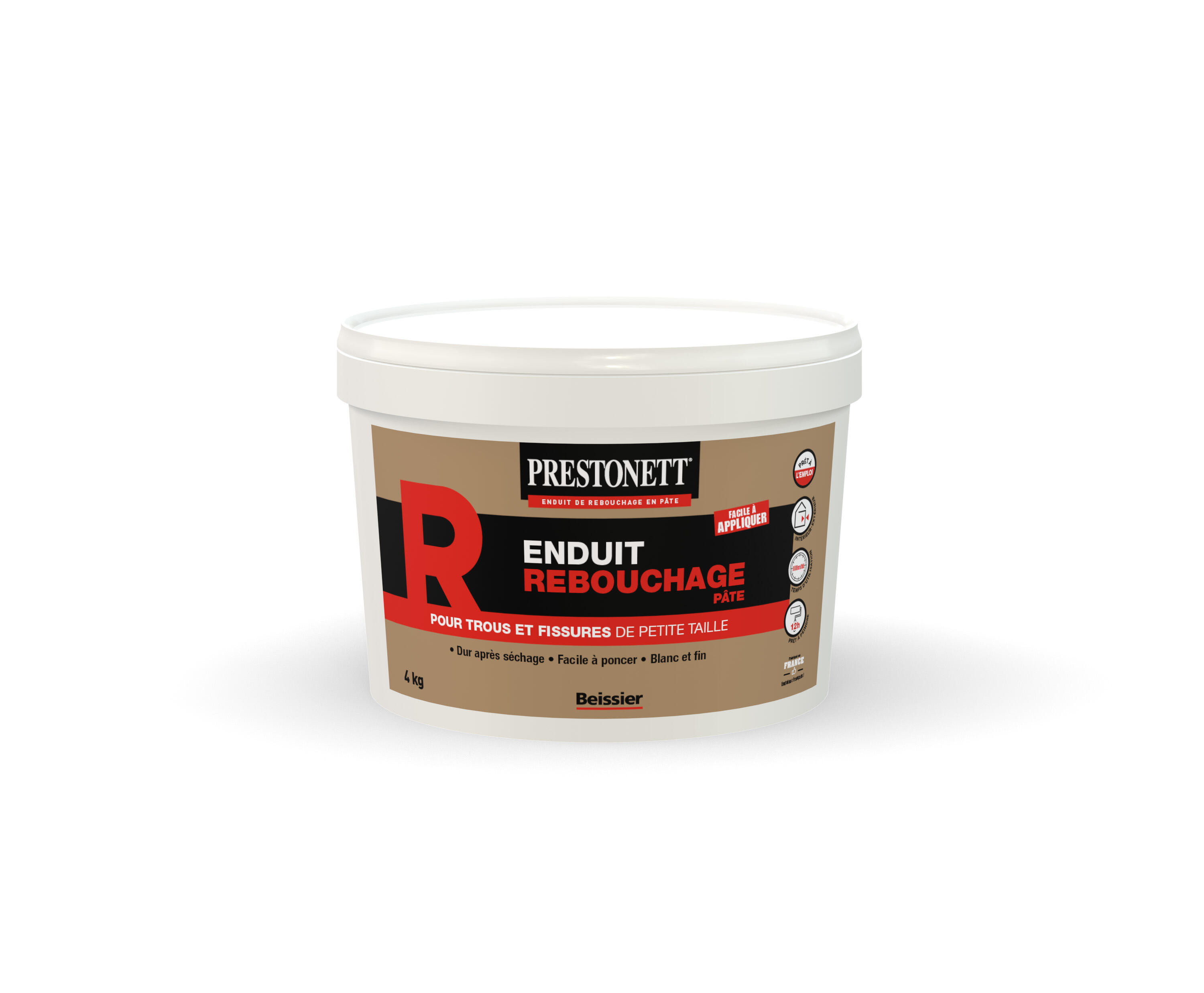 Enduit de rebouchage en pâte R PRESTONETT blanc 4 kg | Leroy Merlin