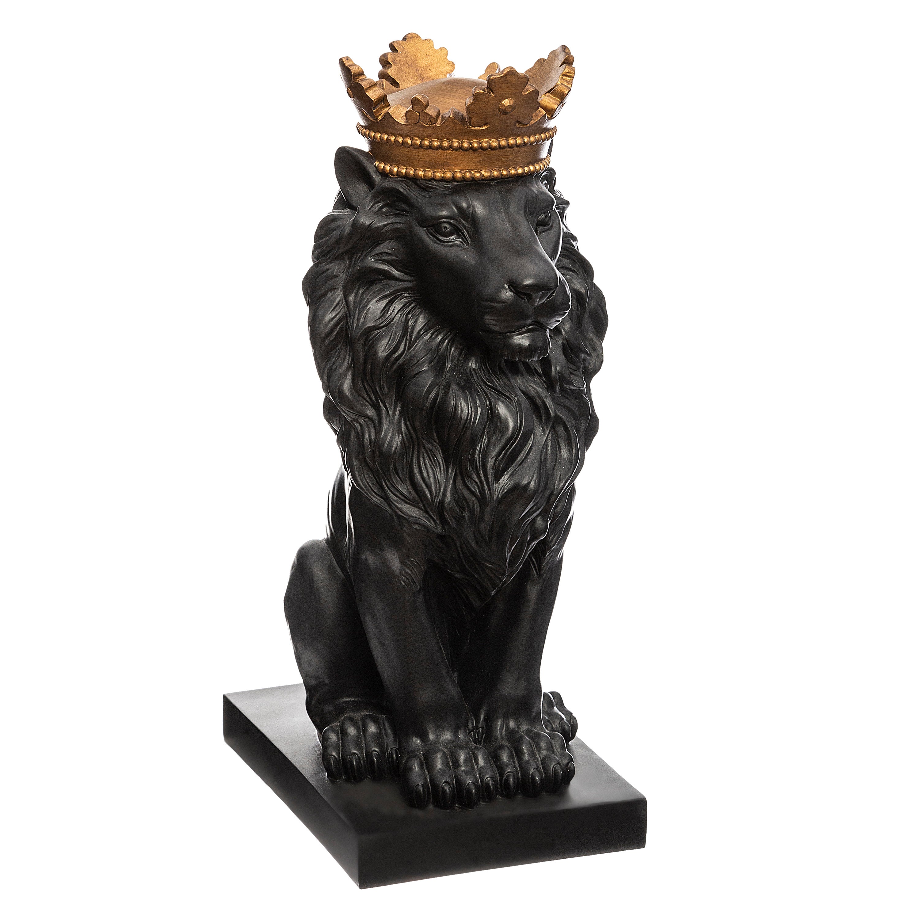 Objet décoratif résine l.21.2 x H.35.5 cm, Lion assis | Leroy Merlin