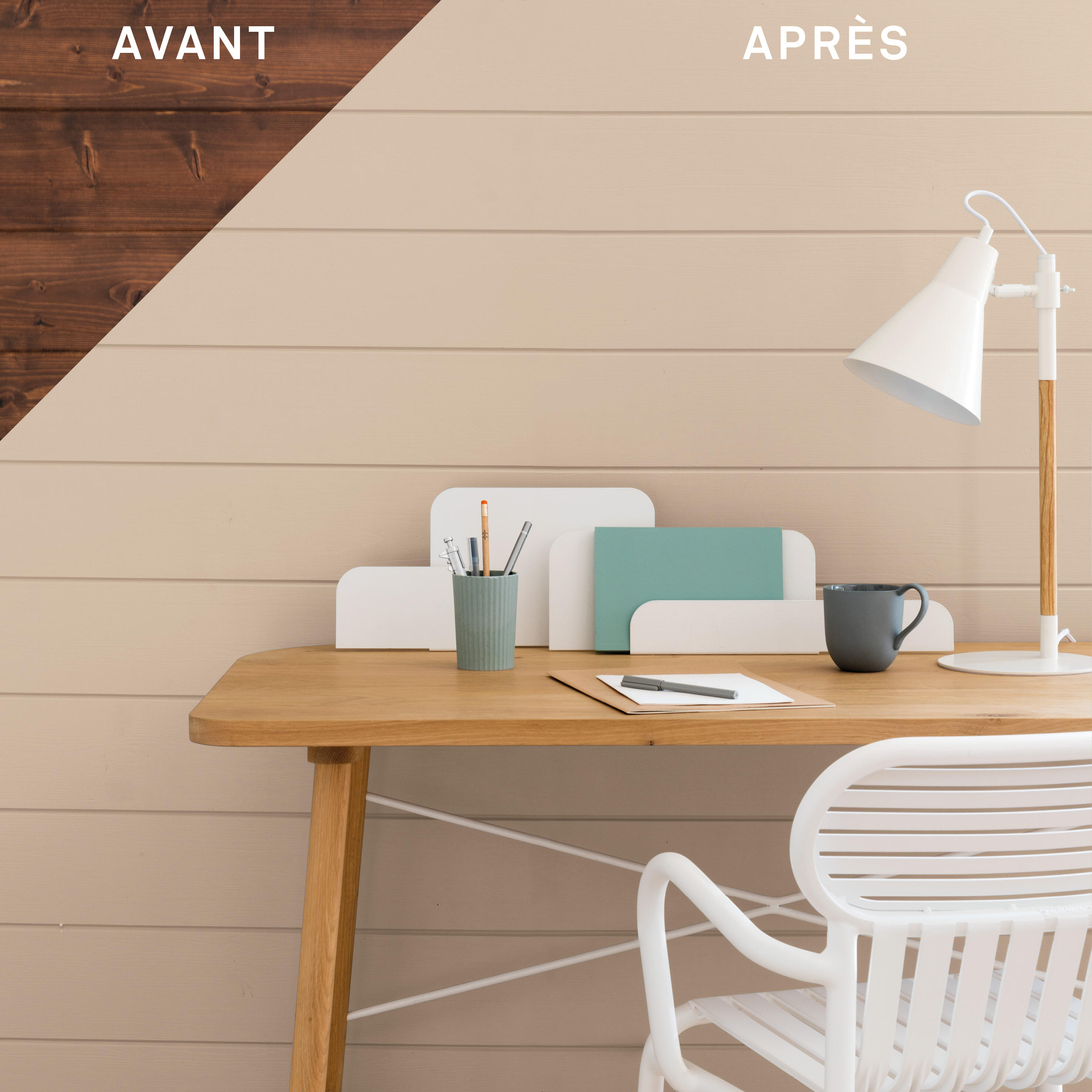 Peinture Relook bois MAISON DECO, sable satiné, 1 l | Leroy Merlin