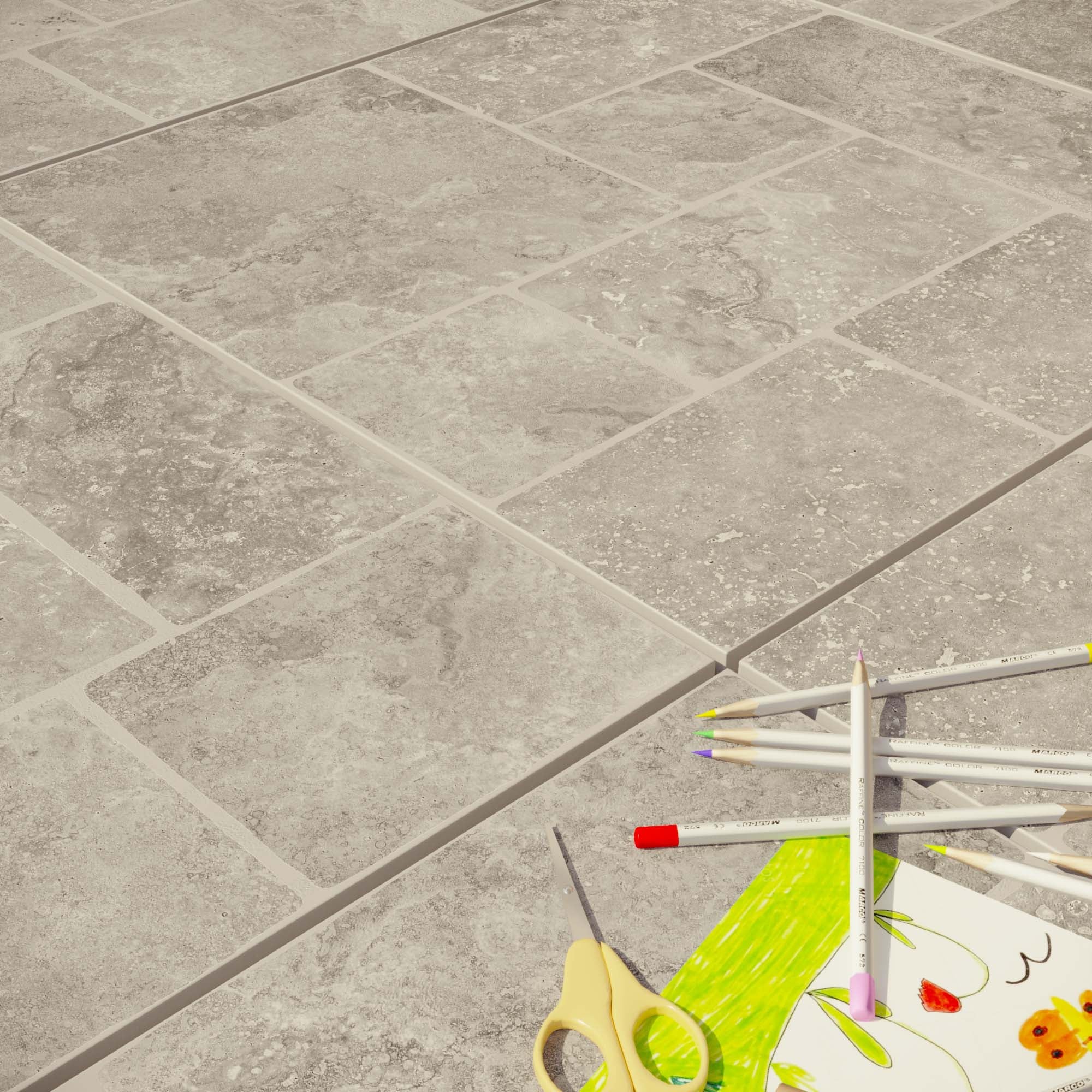 Suelo porcelánico Lakos efecto piedra grey multiformato 59.5x59.5x2 cm ...