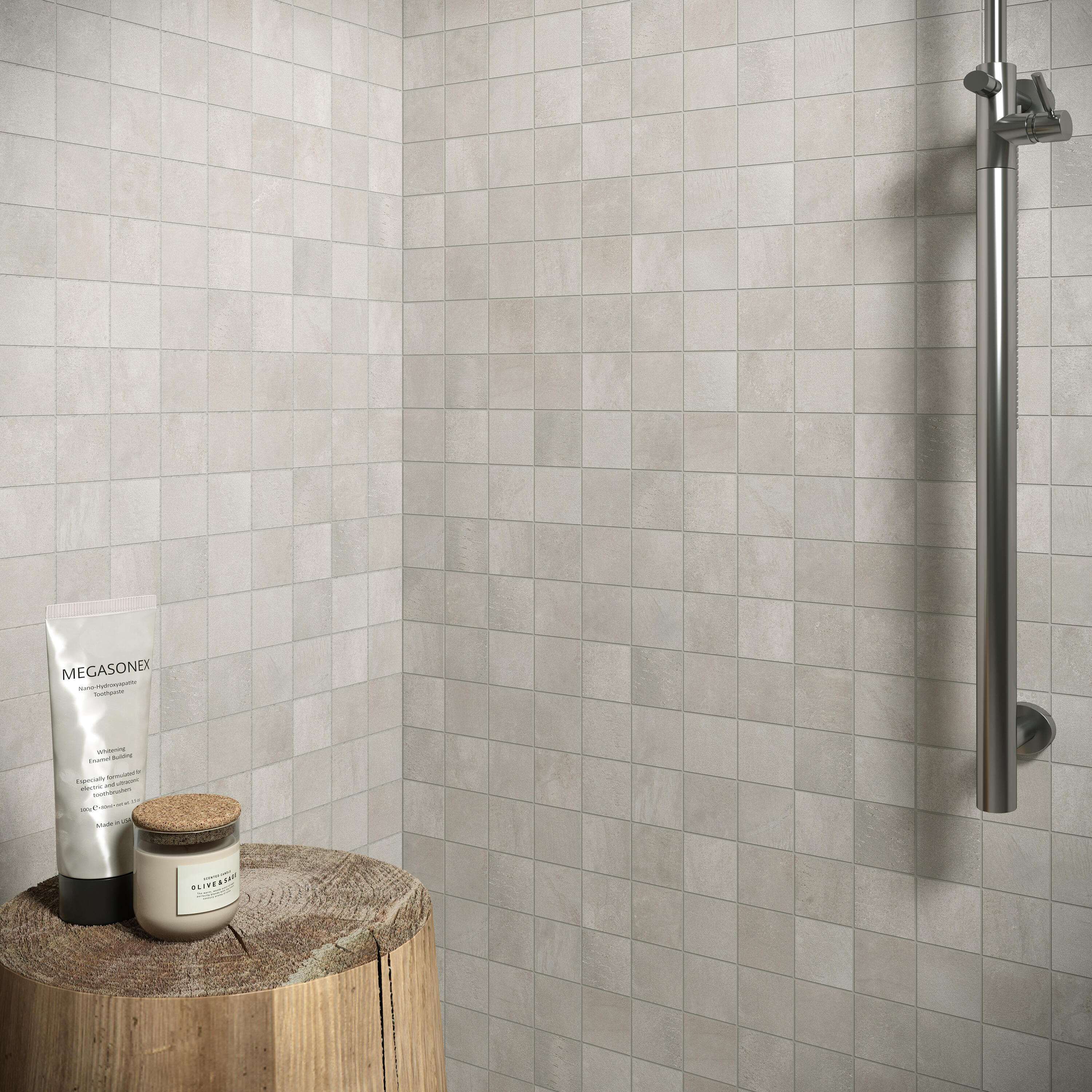 Mosaïque sol New factory grès cérame effet métal gris 30 x 30 cm ...