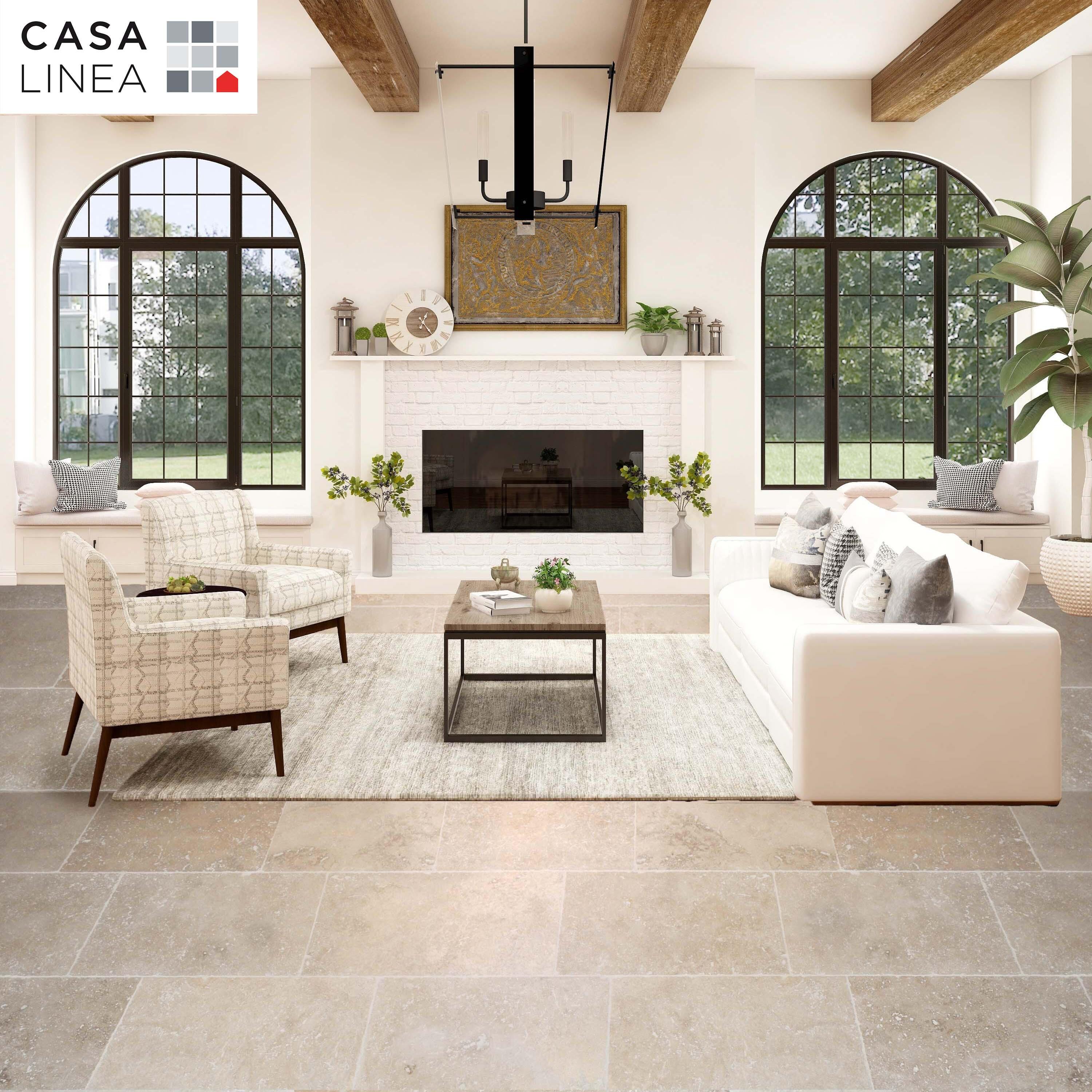 Travertin sol/mur de beige à marron mix Casa classic l.40.6 x L.61 cm ...