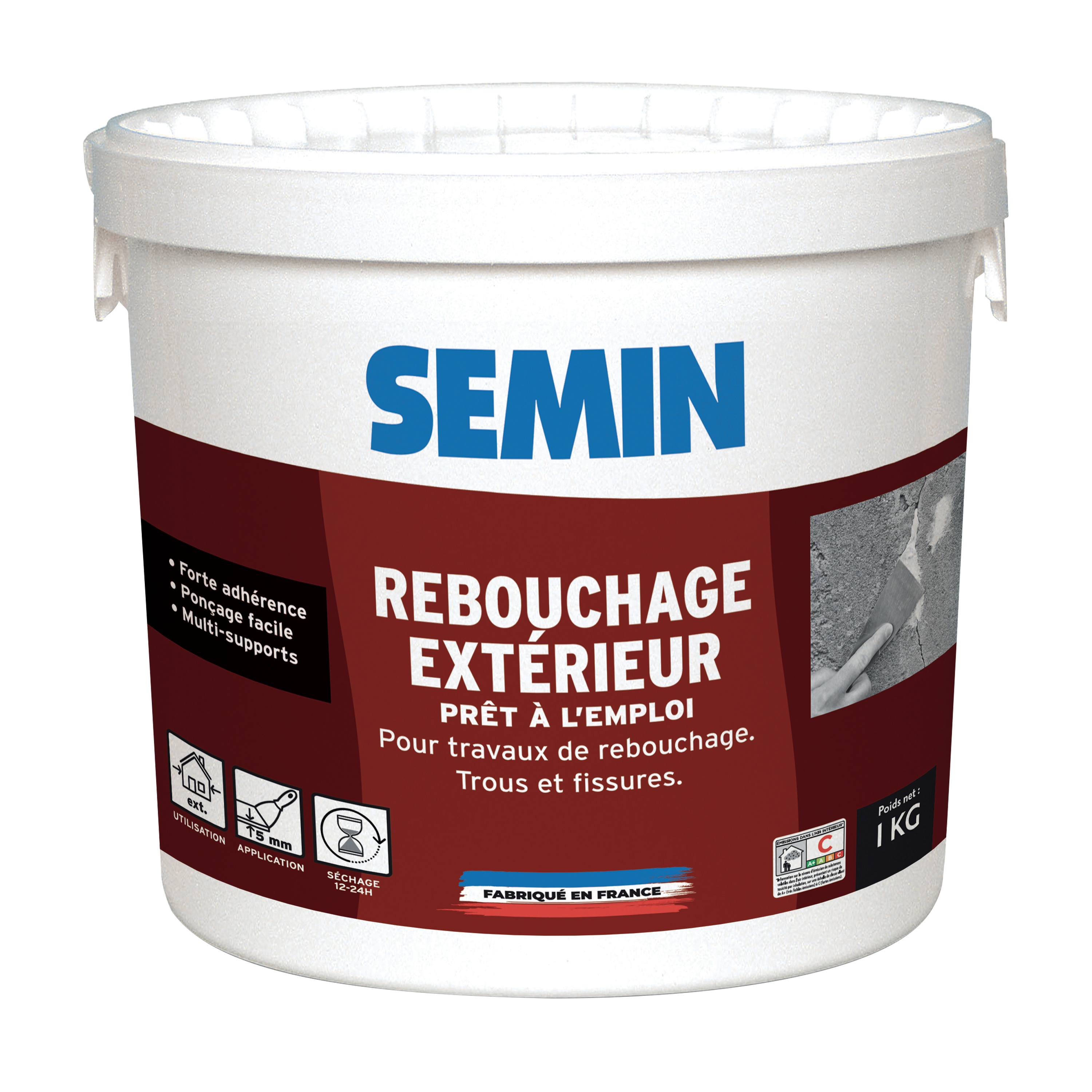Enduit de rebouchage en pâte Extérieur SEMIN blanc cassé 1 kg | Leroy ...