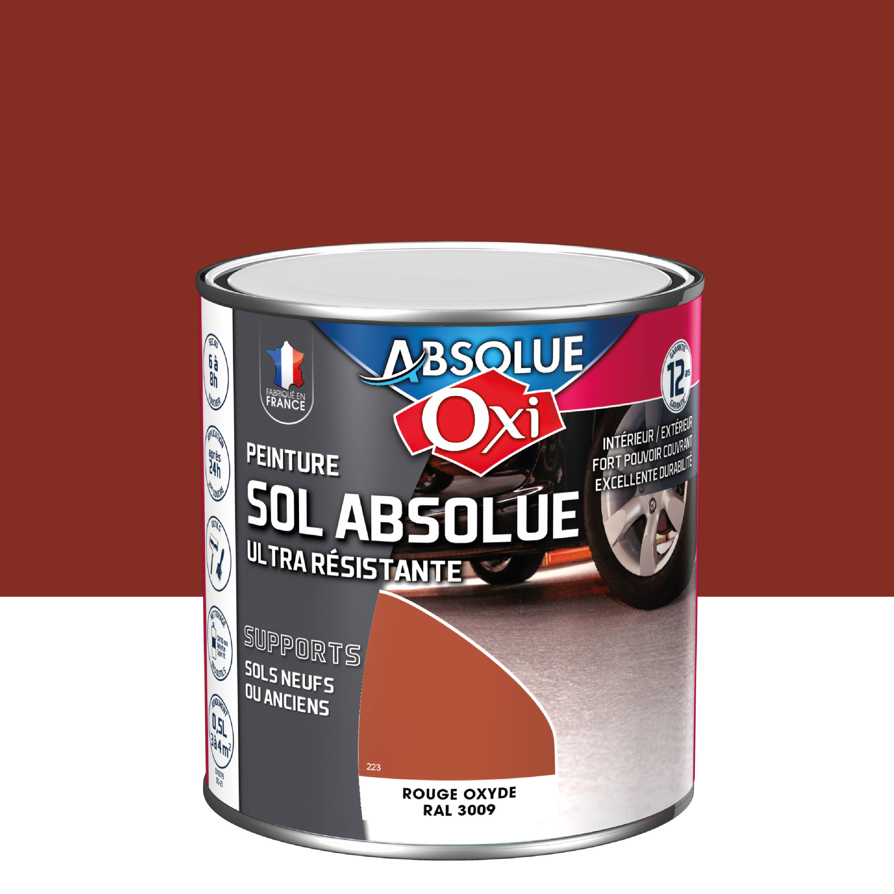 Peinture sol Absolue OXI, RAL 3009, rouge oxydé satiné, 2.5 l | Leroy ...